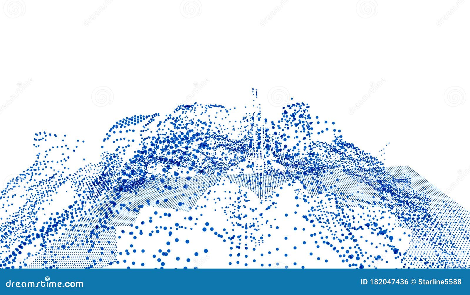White Background with Blue Digital Particles Design Stock Vector ...