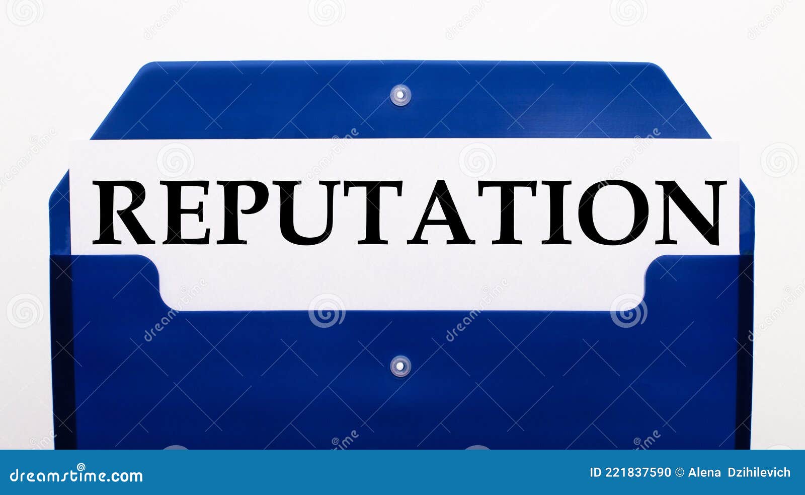 On a White Background, a Blue Folder for Papers. in the Folder is a ...