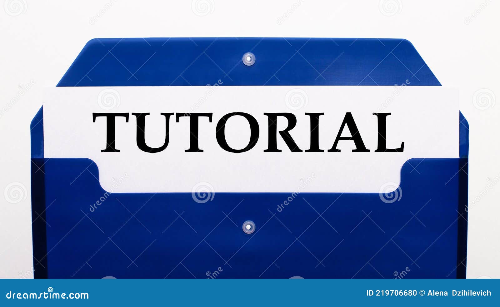 On A White Background, A Blue Folder For Papers. In The Folder Is A ...