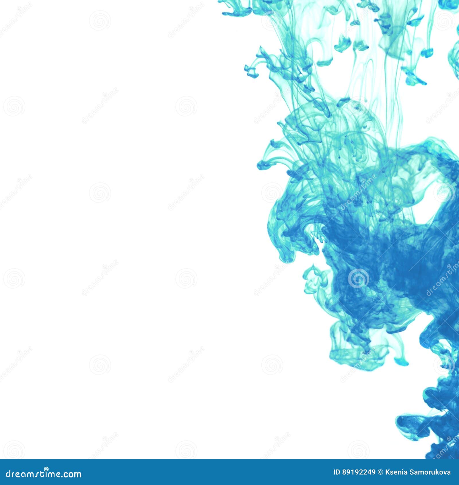 White Background with Blue Ink in Water Stock Illustration ...