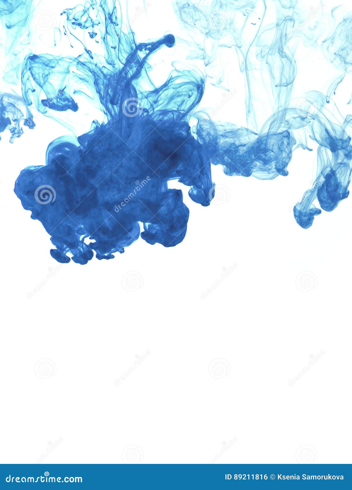 White Background with Blue Ink in Water Stock Illustration ...