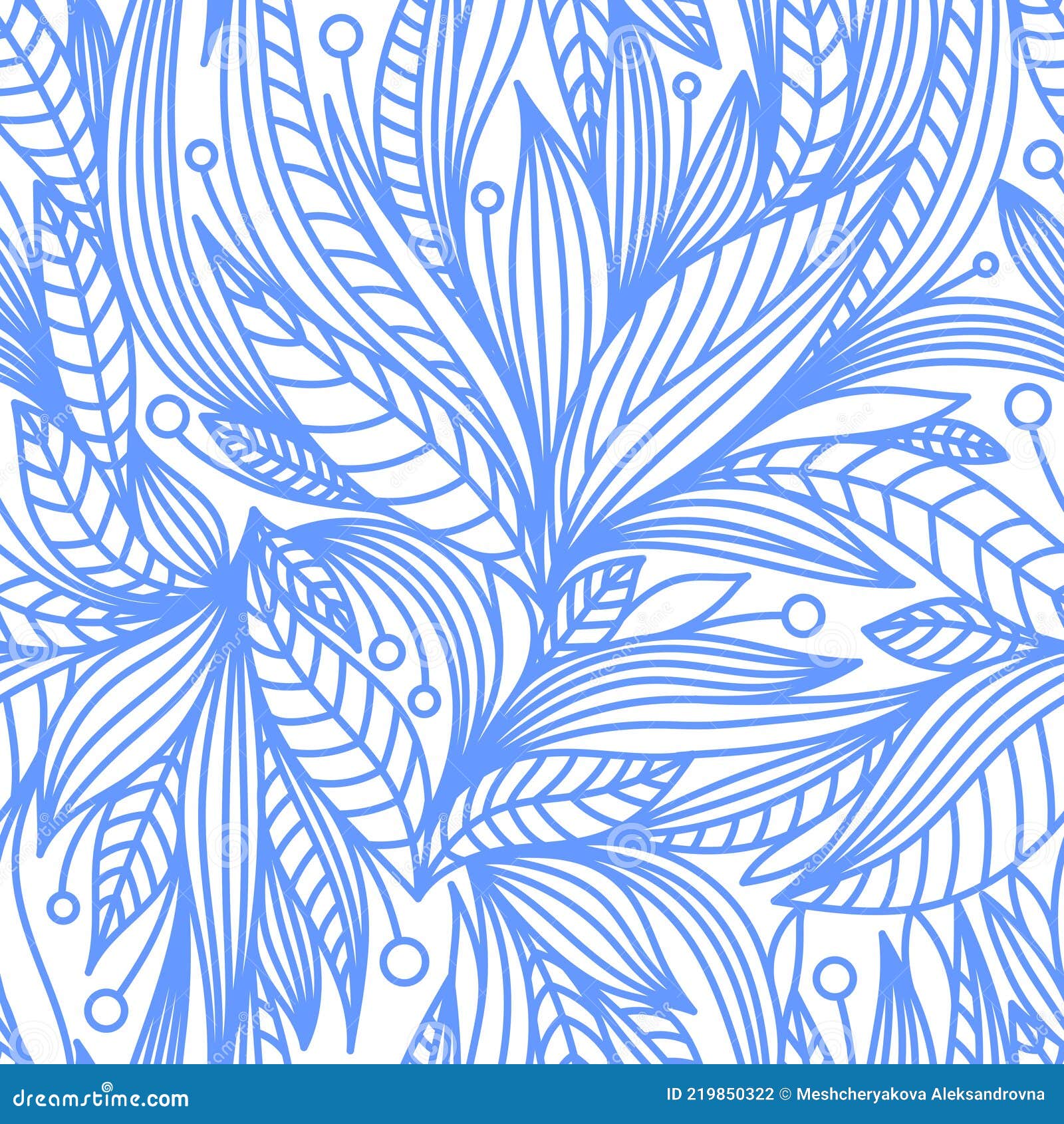 WHITE BACKGROUND with BLUE PLANT ELEMENTS Stock Vector - Illustration ...