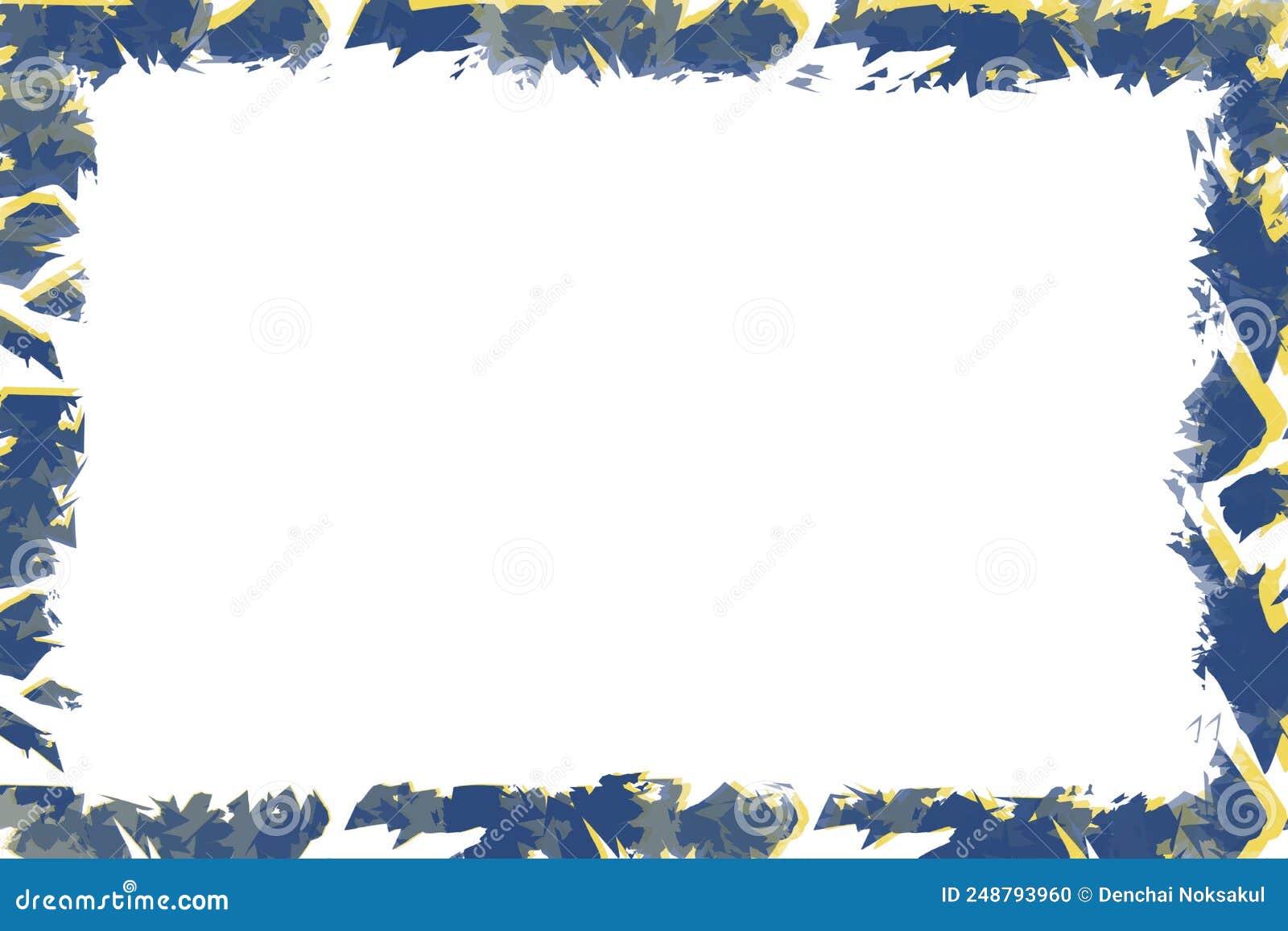 White Background with Blue and Yellow Frame As Art Stock Illustration ...