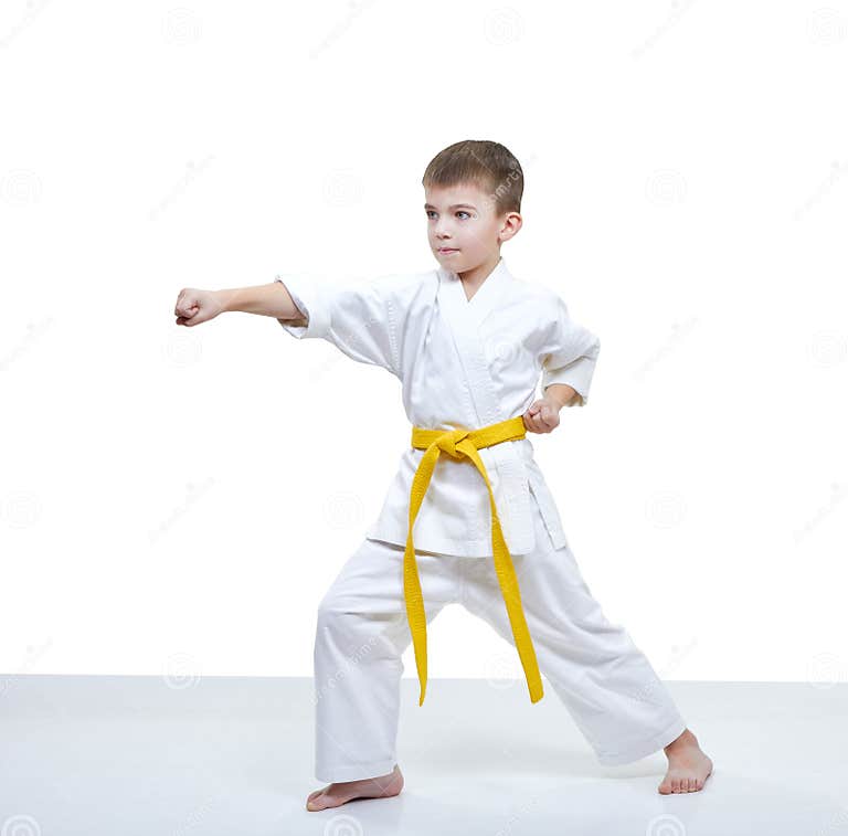 On a White Background Boy Beats Punch Arm Stock Image - Image of jitsu ...