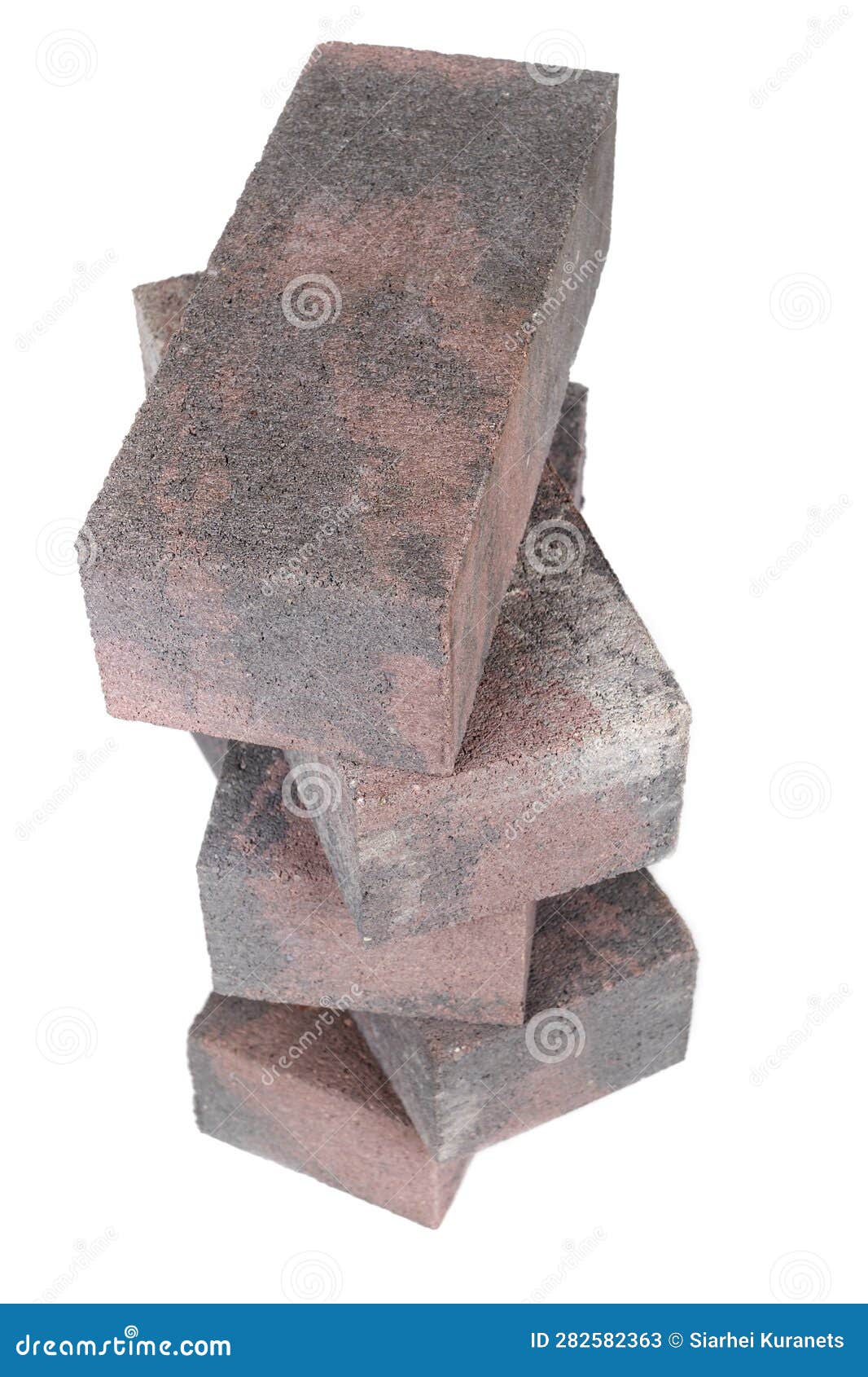 White Background. Brick Made of Concrete. Multi-colored Block for ...