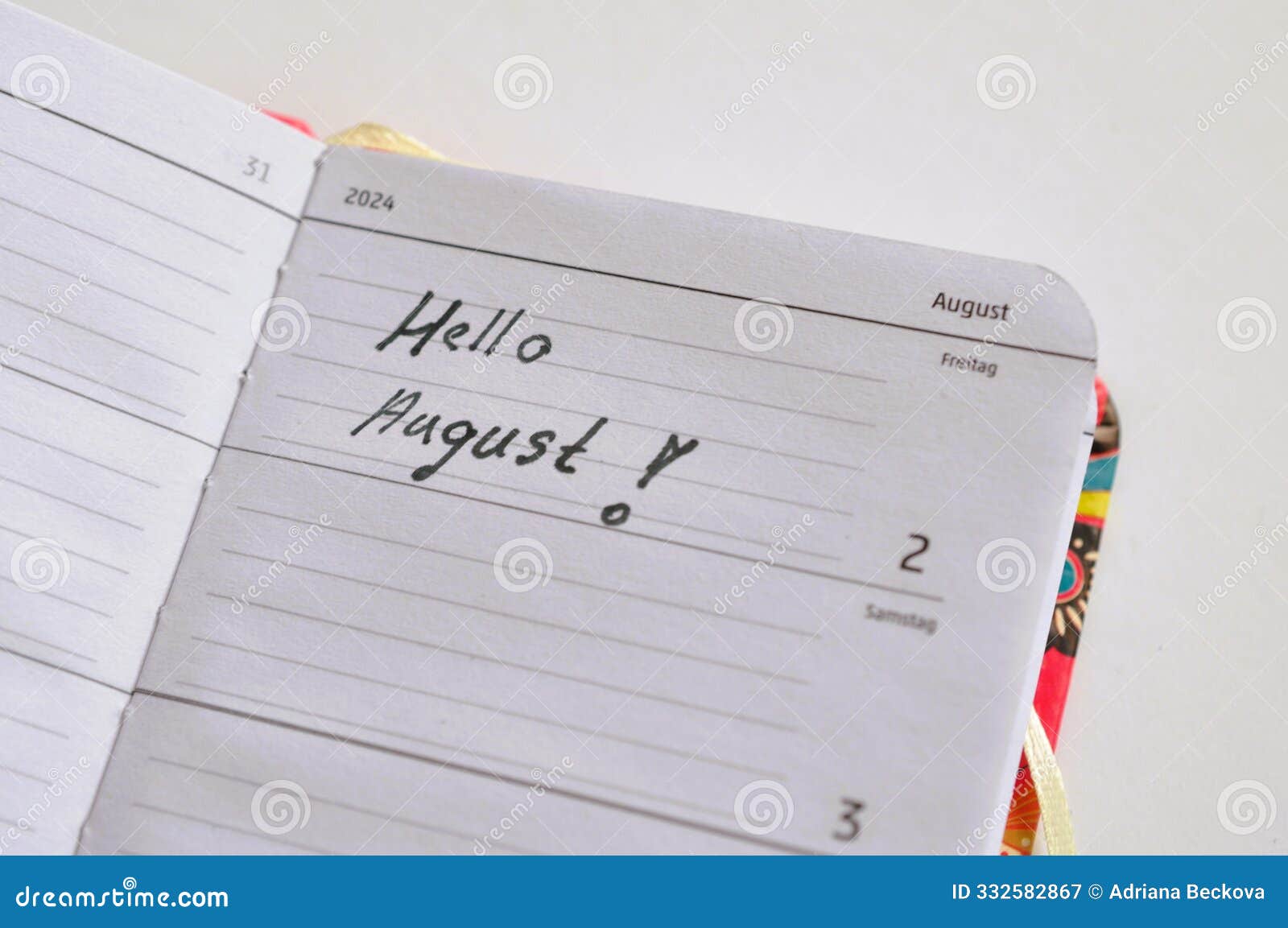 Hello august write stock image. Image of handwriting - 332582867