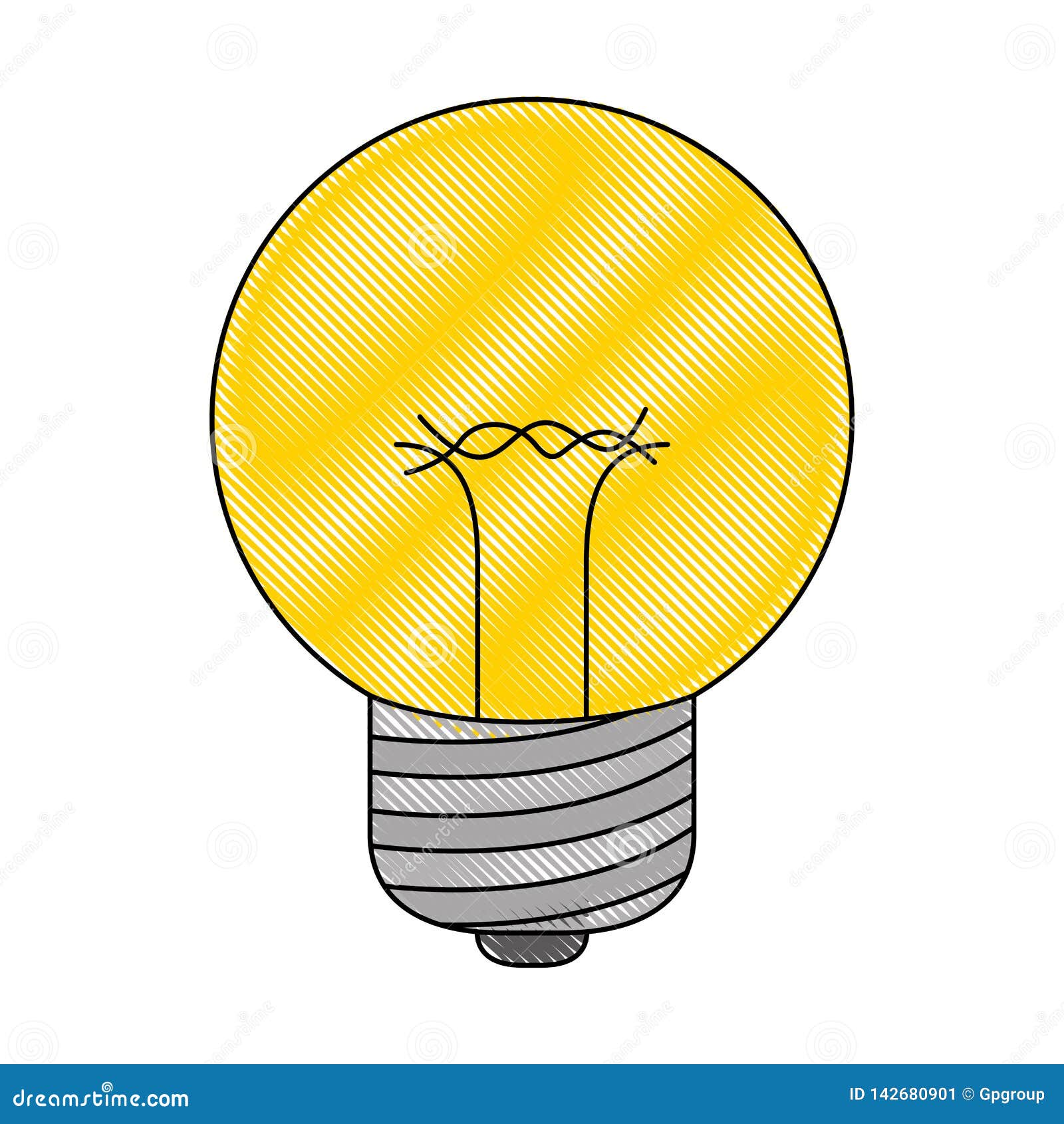 White Background with Colored Crayon Silhouette of Light Bulb Stock ...