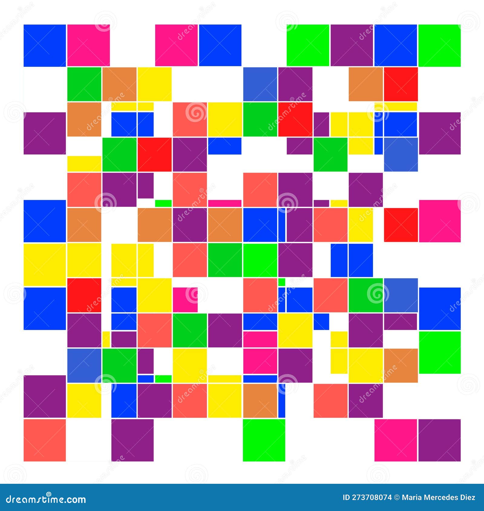 White Background with Colored Squares Stock Illustration - Illustration ...