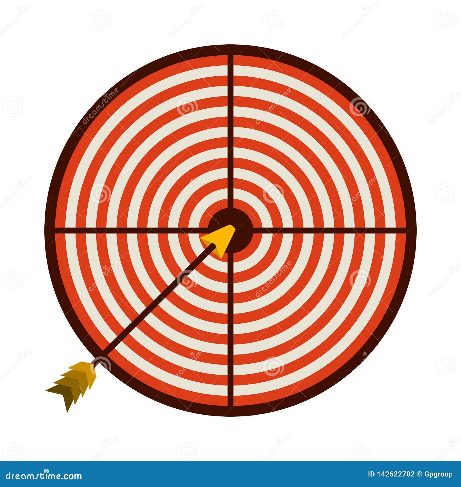White Background with Colorful Graphic of Arrow on Target Stock Vector ...