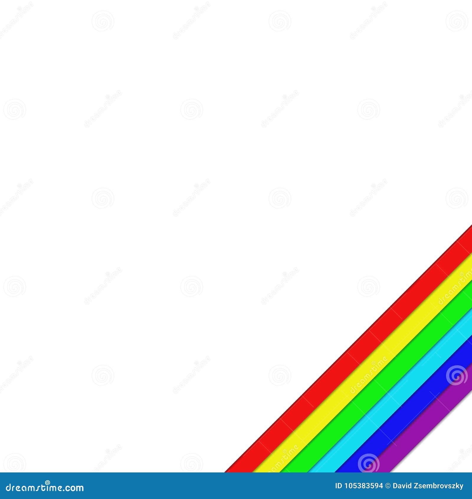 White Background Corner Design with Diagonal Rainbow Stripes - Vector ...