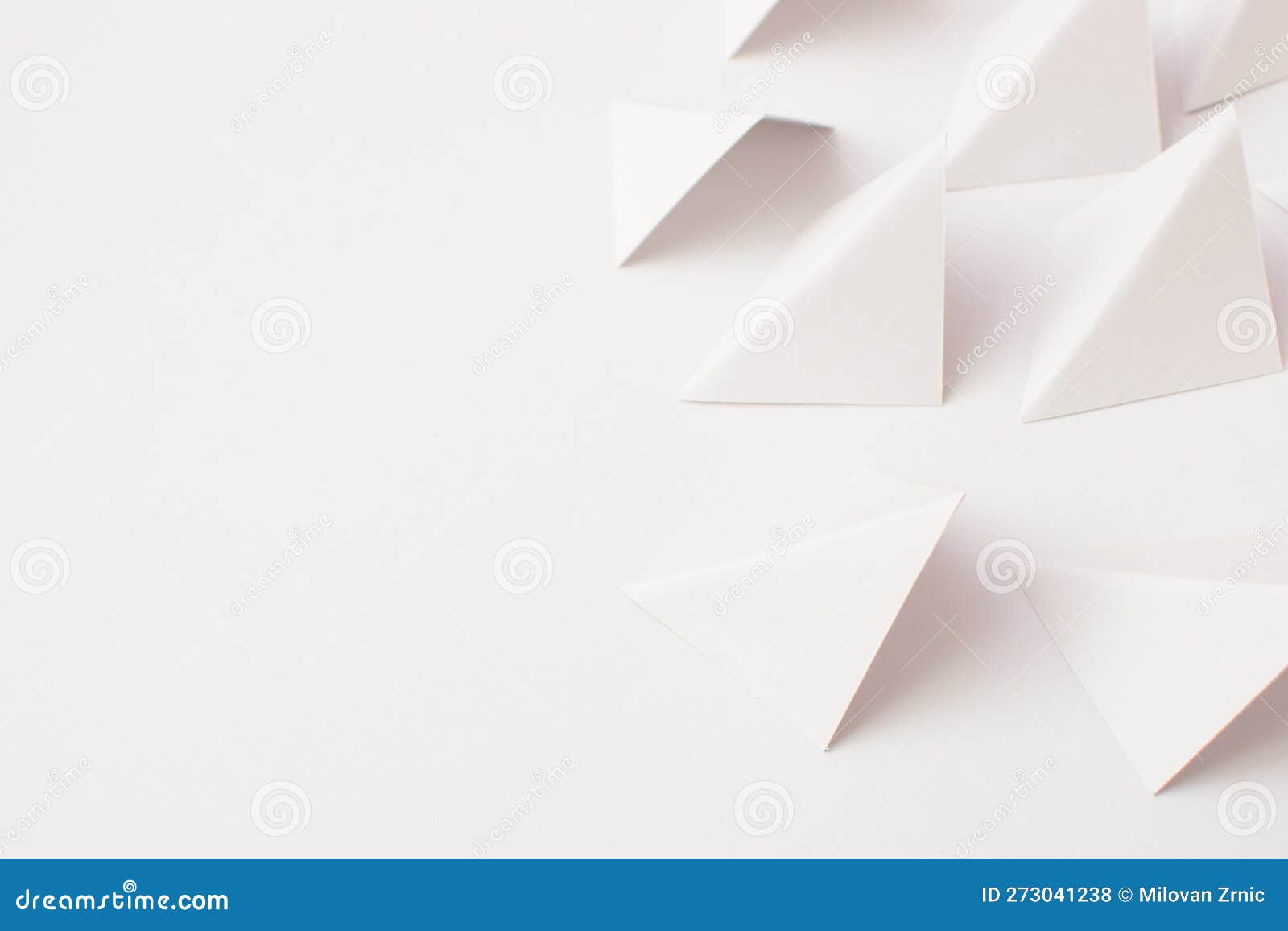 White Background with 3d Triangle Shapes, Close Up Stock Photo - Image ...