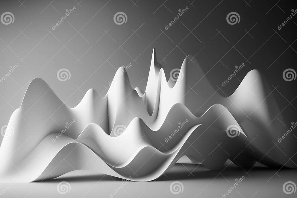 White Background with 3D Wave Effect Stock Illustration - Illustration ...
