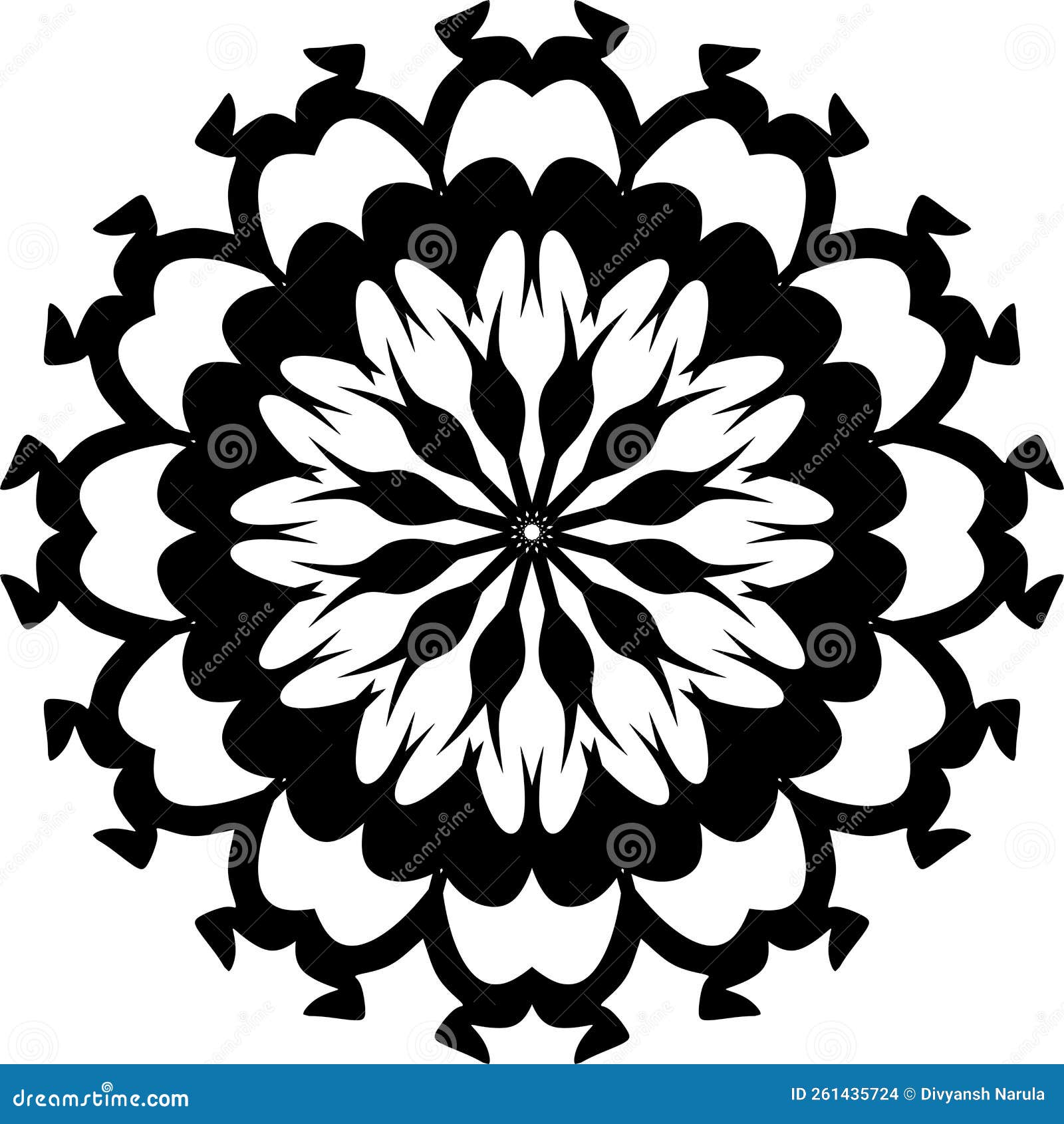 Mandela Design With Black Design. Floral, Ilustration, Black Roots ...