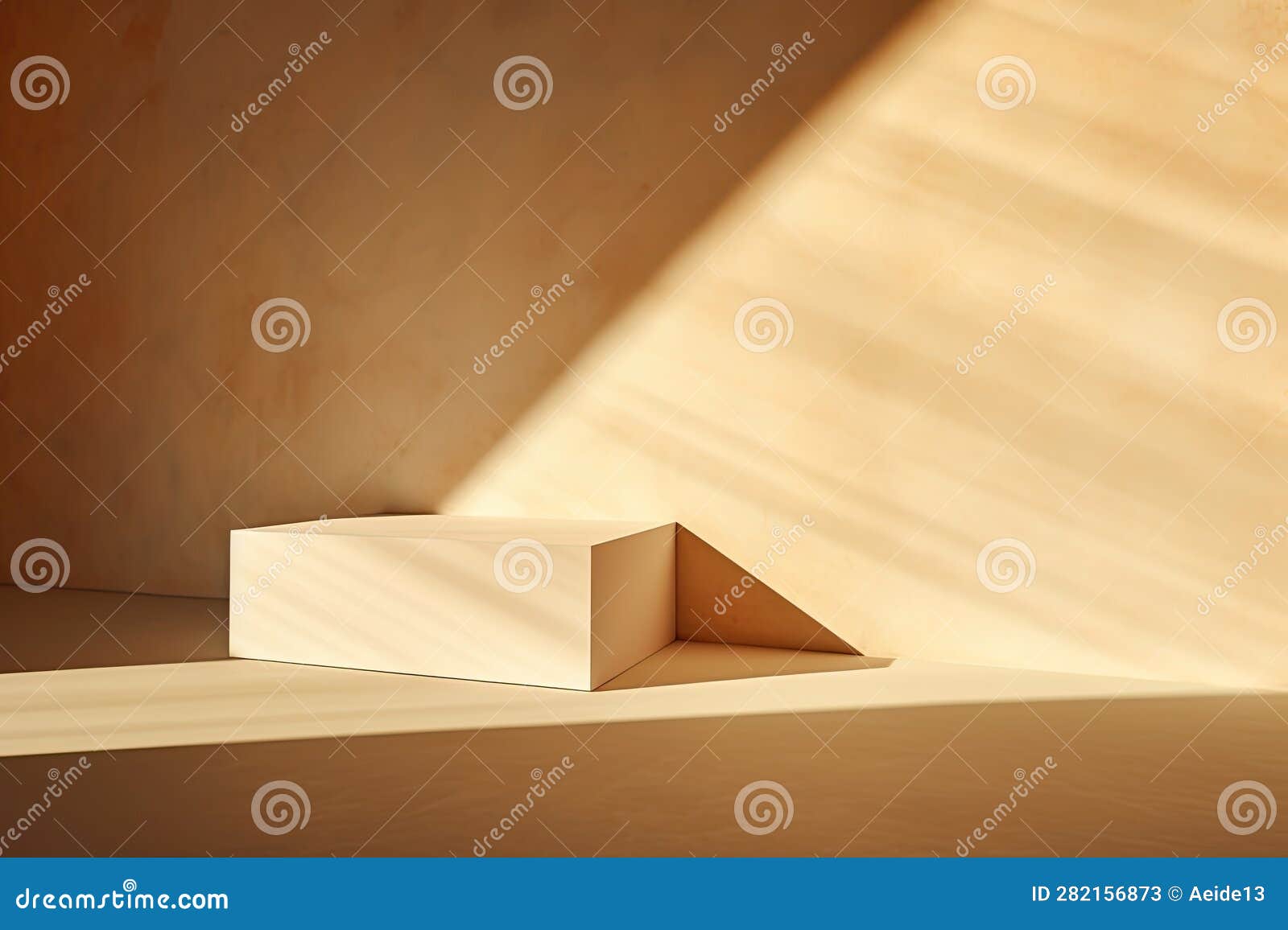 White Background. Dramatic Light Rays and Shadows. Geometric Shapes ...