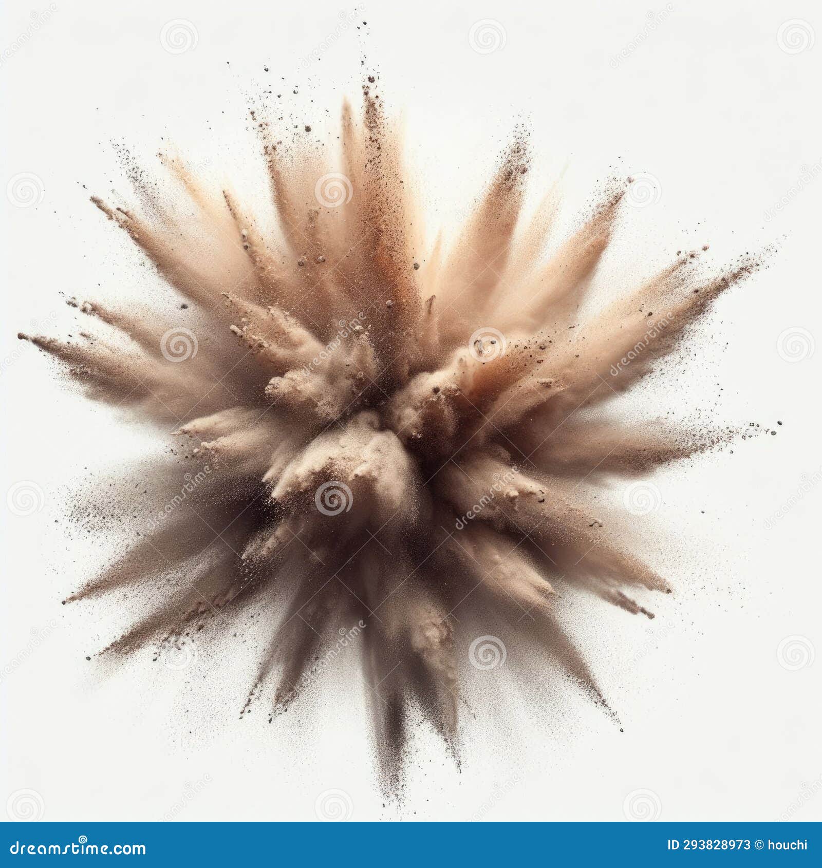 White Background Earth Representation Of The Four Element. Explosion Of ...