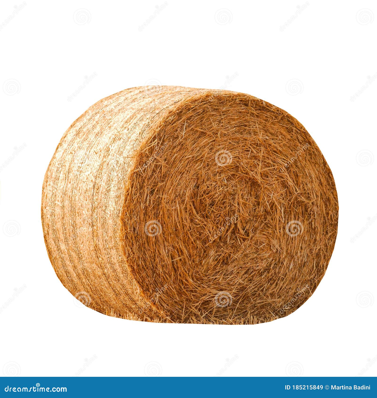 Round Hay Bale Isolated on White Background Stock Image - Image of crop ...