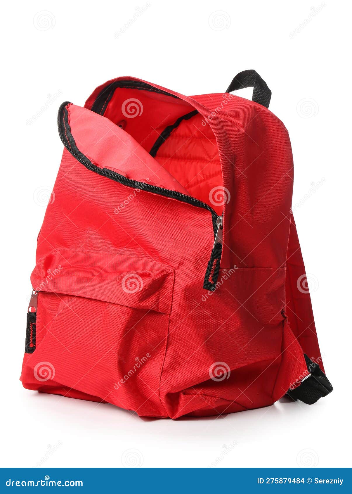 Empty School Backpack on White Background Stock Photo - Image of ...