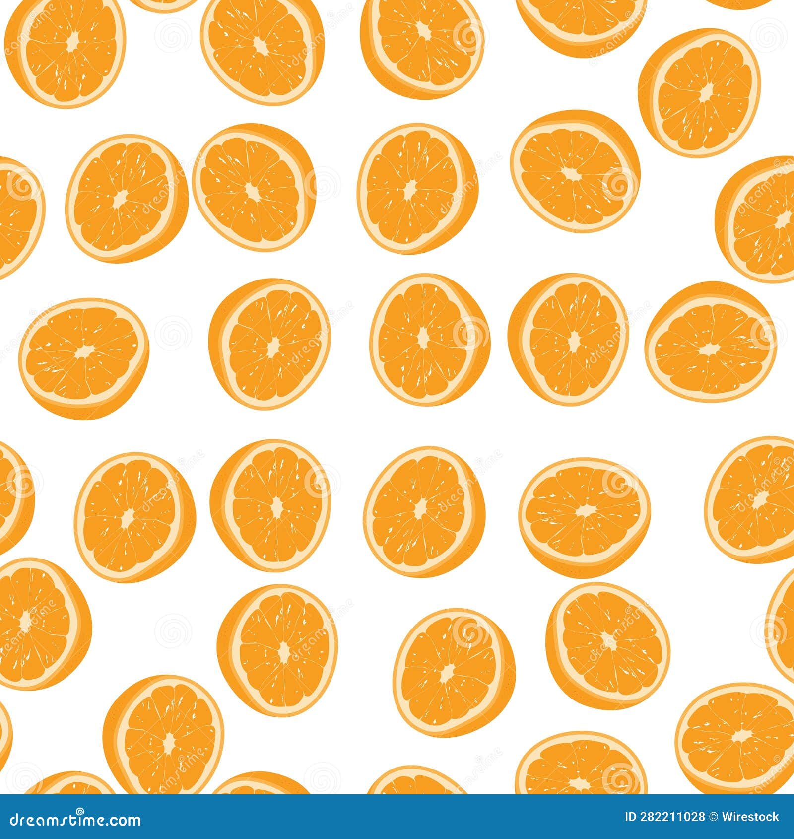 Realistic Repeating Pattern of Orange Citrus Fruits Created with a ...