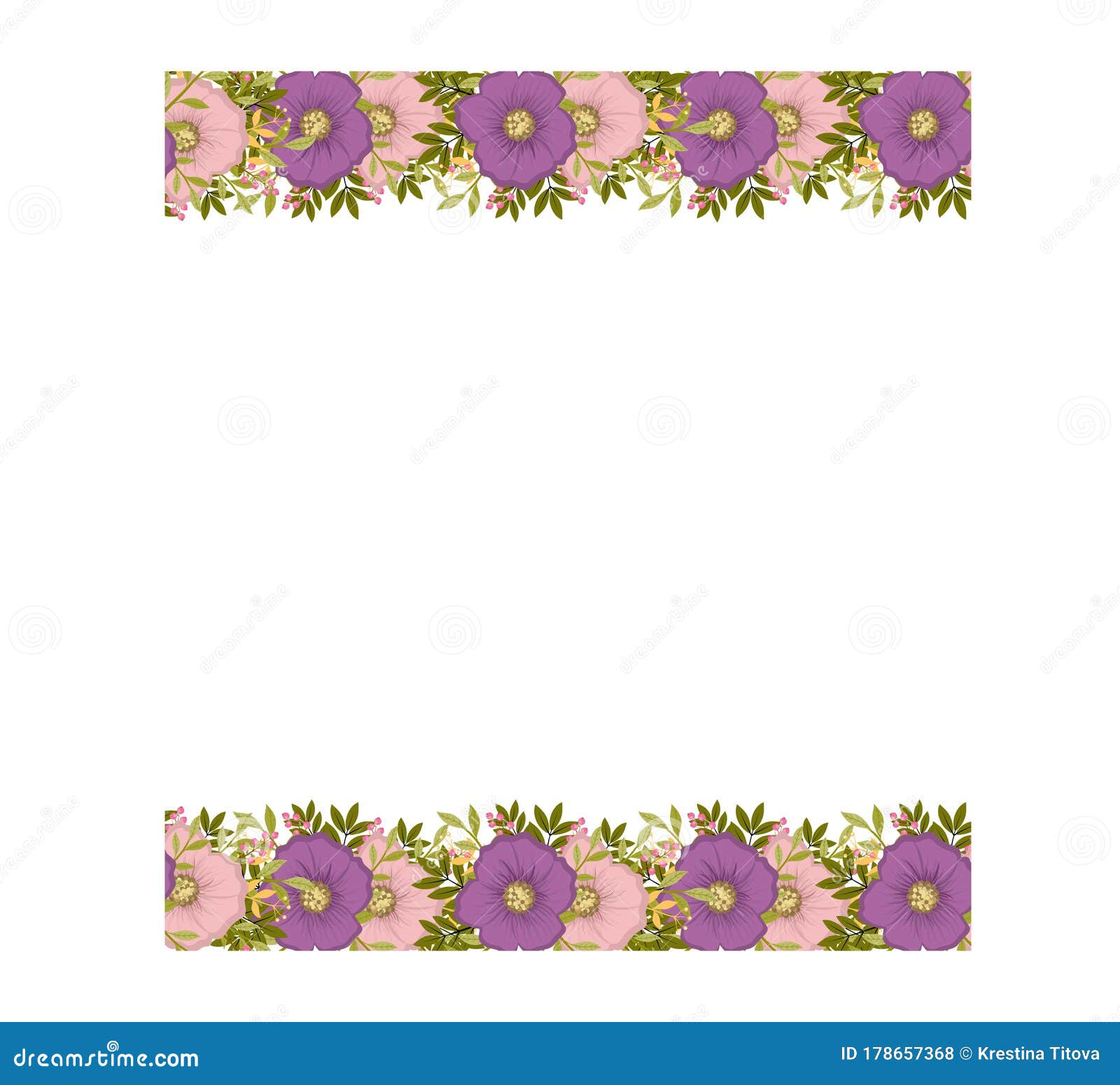 White Background with a Floral Border. Stock Vector - Illustration of ...