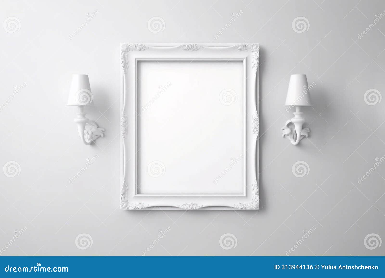 White Background in a Frame. Mockup for the Picture Stock Illustration ...