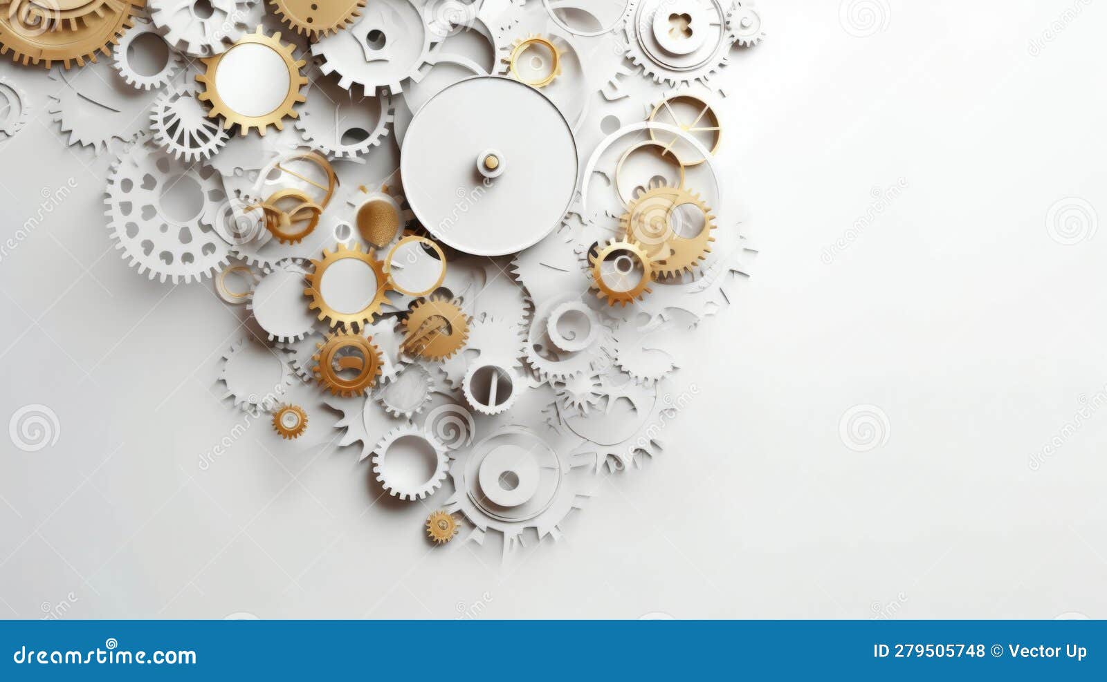 White Background with Gears Ideas and Creativity Concept. Generative AI ...