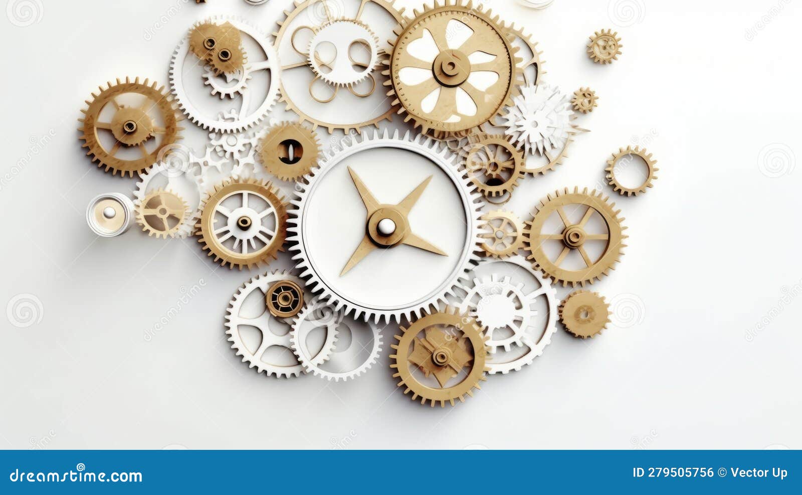 White Background with Gears Ideas and Creativity Concept. Generative AI ...