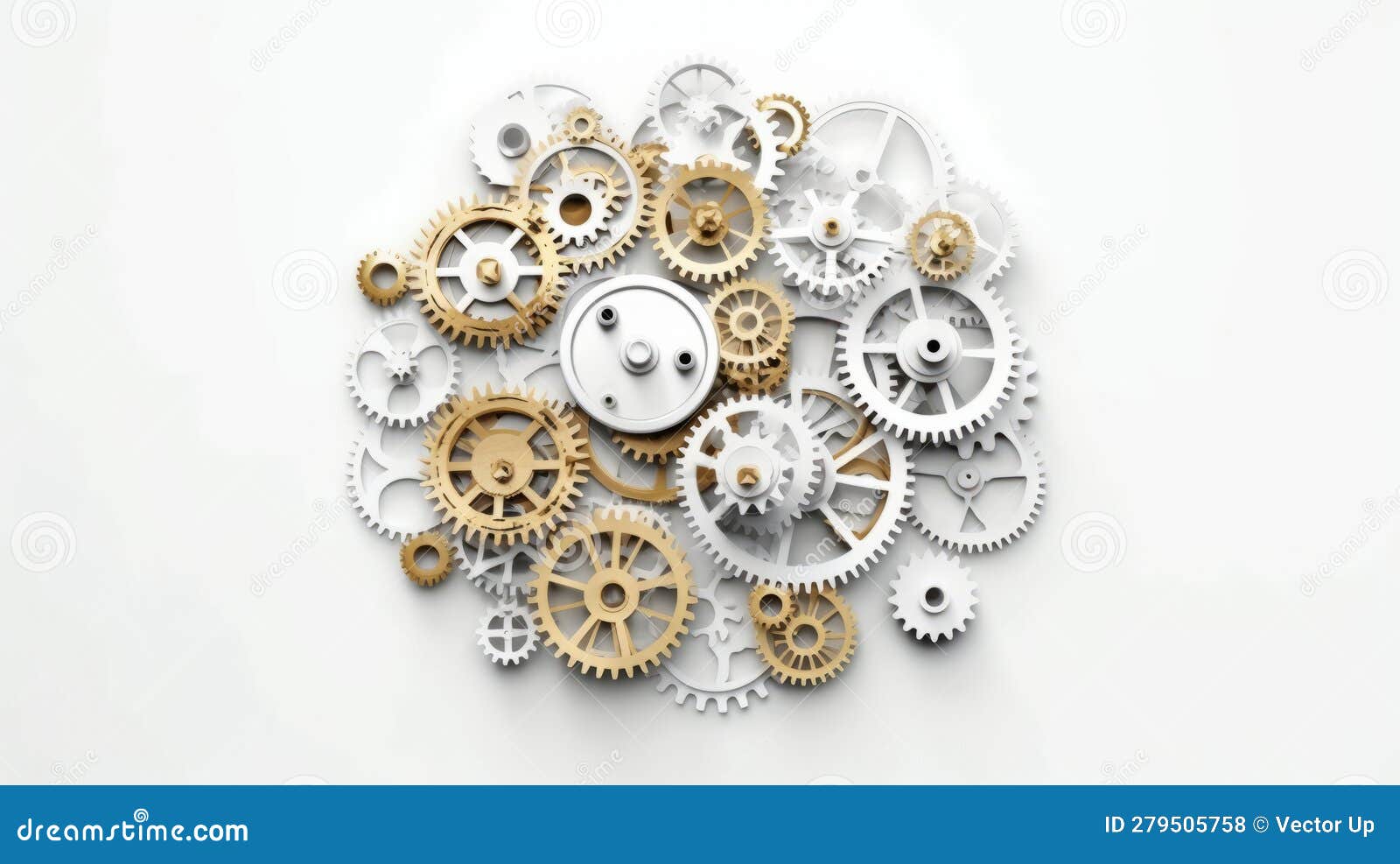White Background with Gears Ideas and Creativity Concept. Generative AI ...