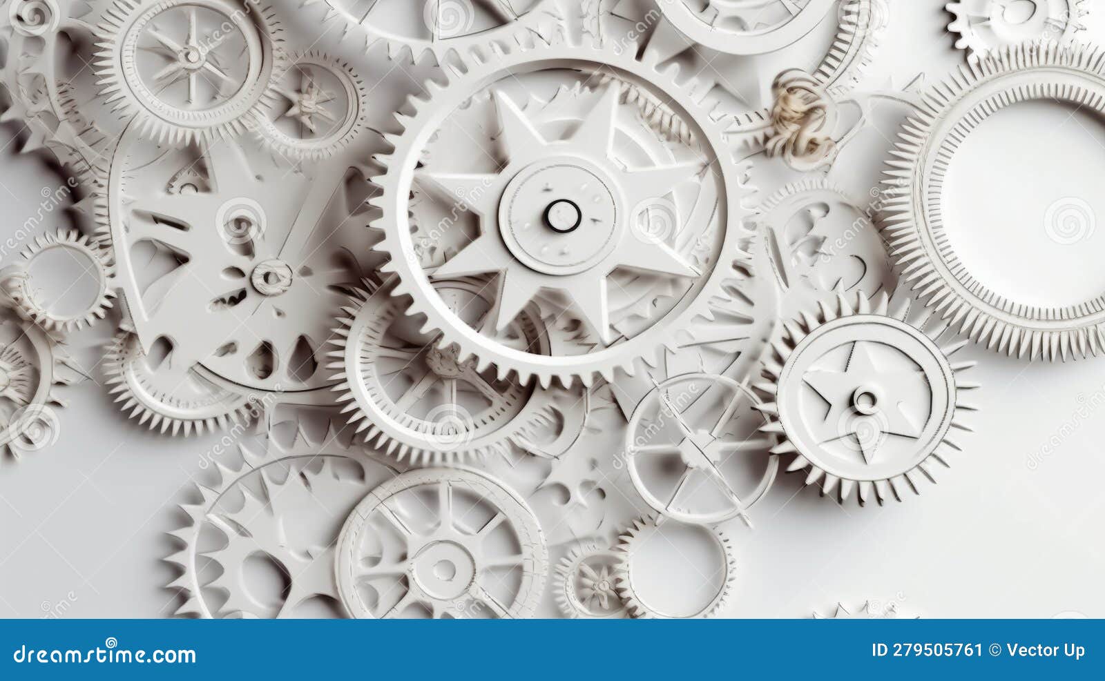 White Background with Gears Ideas and Creativity Concept. Generative AI ...