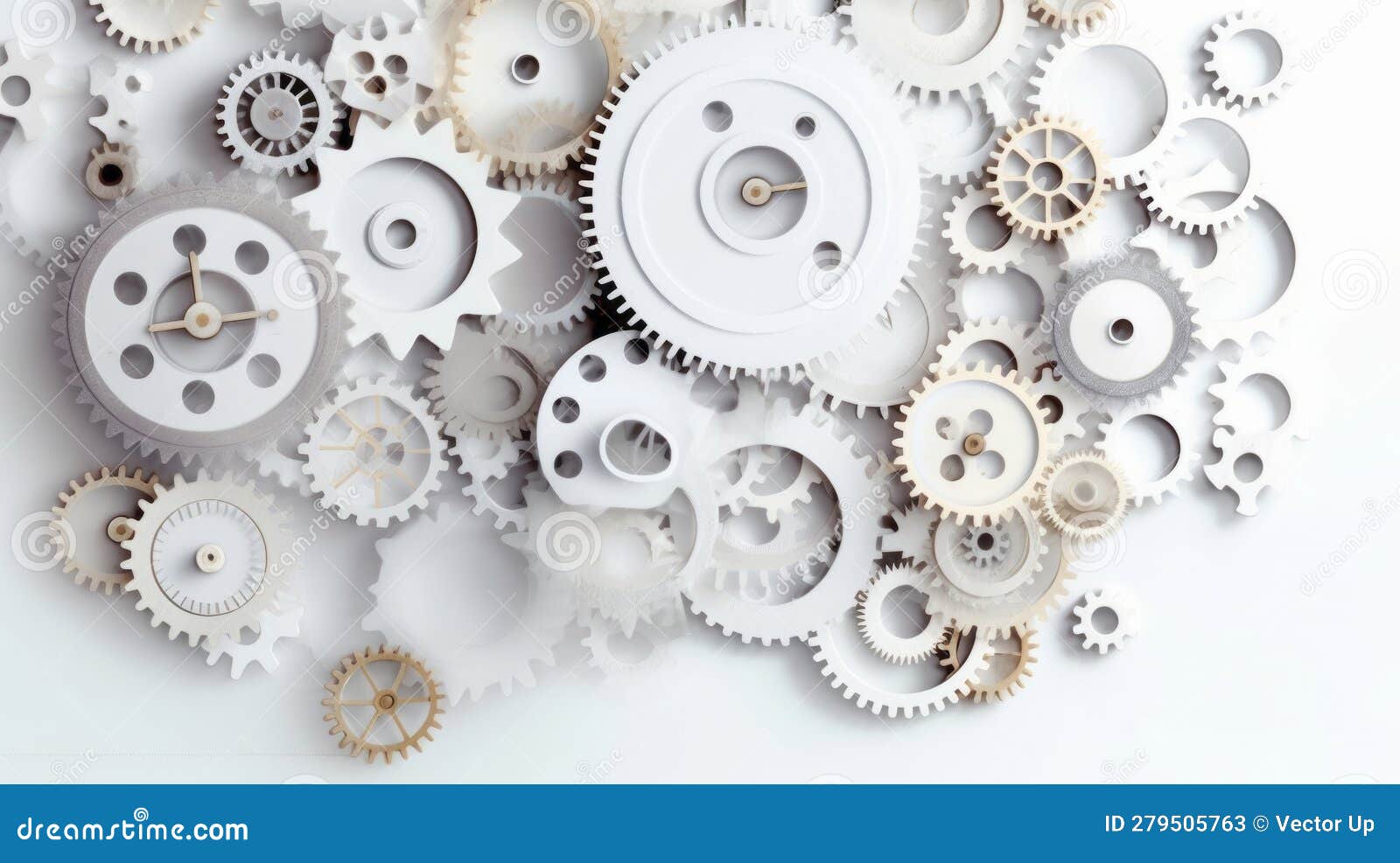 White Background with Gears Ideas and Creativity Concept. Generative AI ...