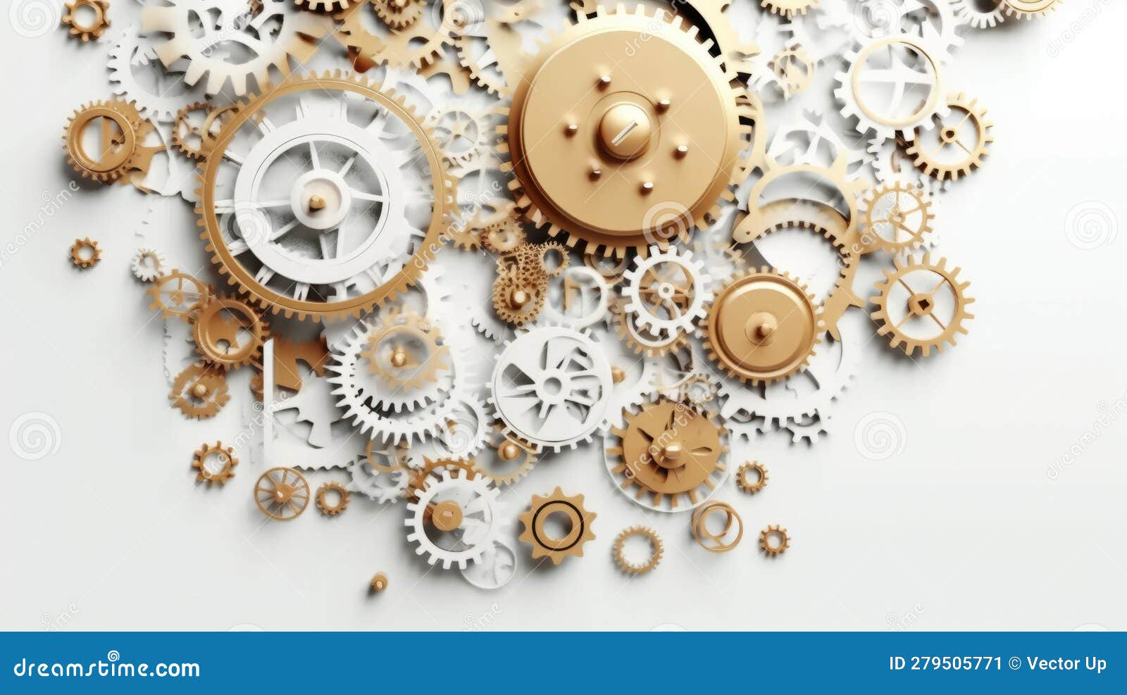 White Background with Gears Ideas and Creativity Concept. Generative AI ...