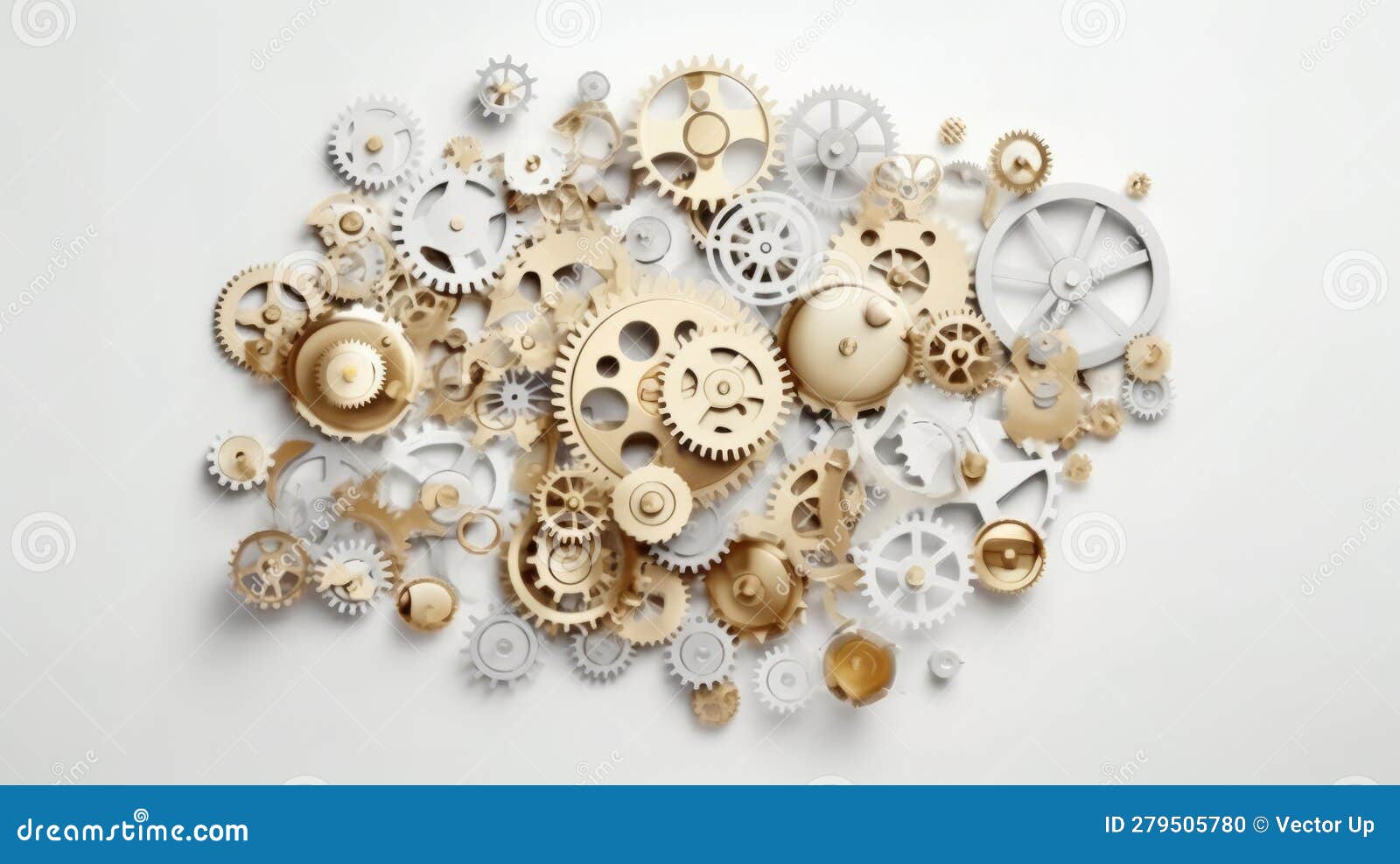 White Background with Gears Ideas and Creativity Concept. Generative AI ...