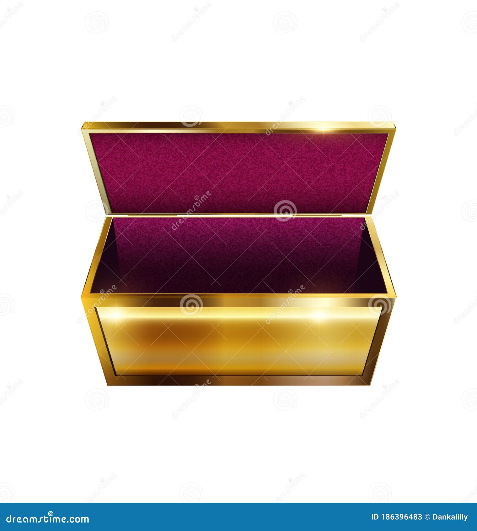 White Background and Golden Open Empty Box Stock Vector - Illustration ...