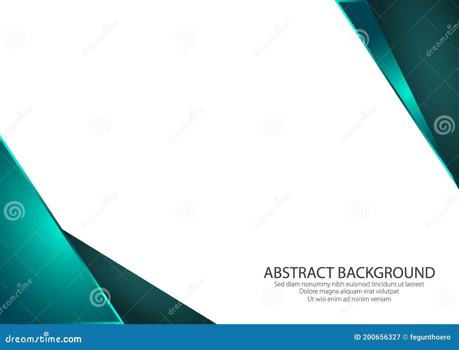 White Background with Green Cyan Color Shape Side. Modern Abstract ...