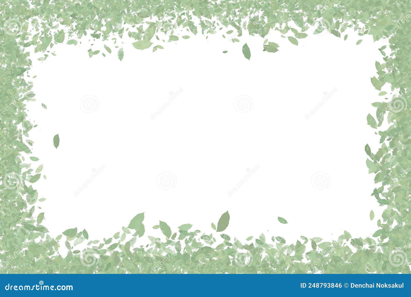White Background with Green Frame with Leaf Pattern Stock Illustration ...