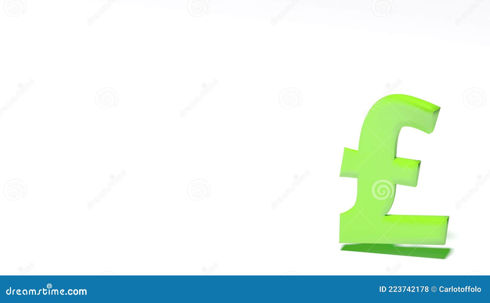 White Background With Green Pound Sign At Right Side - 3D Rendering ...
