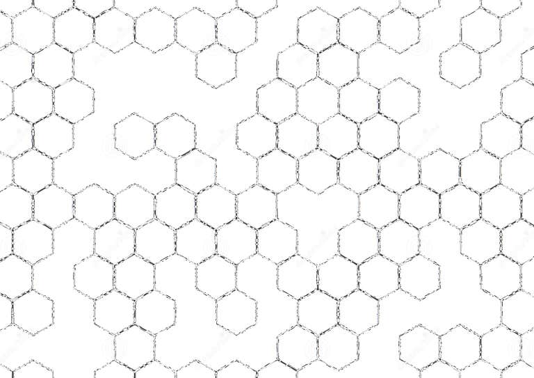 White Background Hexagonal Pattern and Style Border Stock Illustration ...
