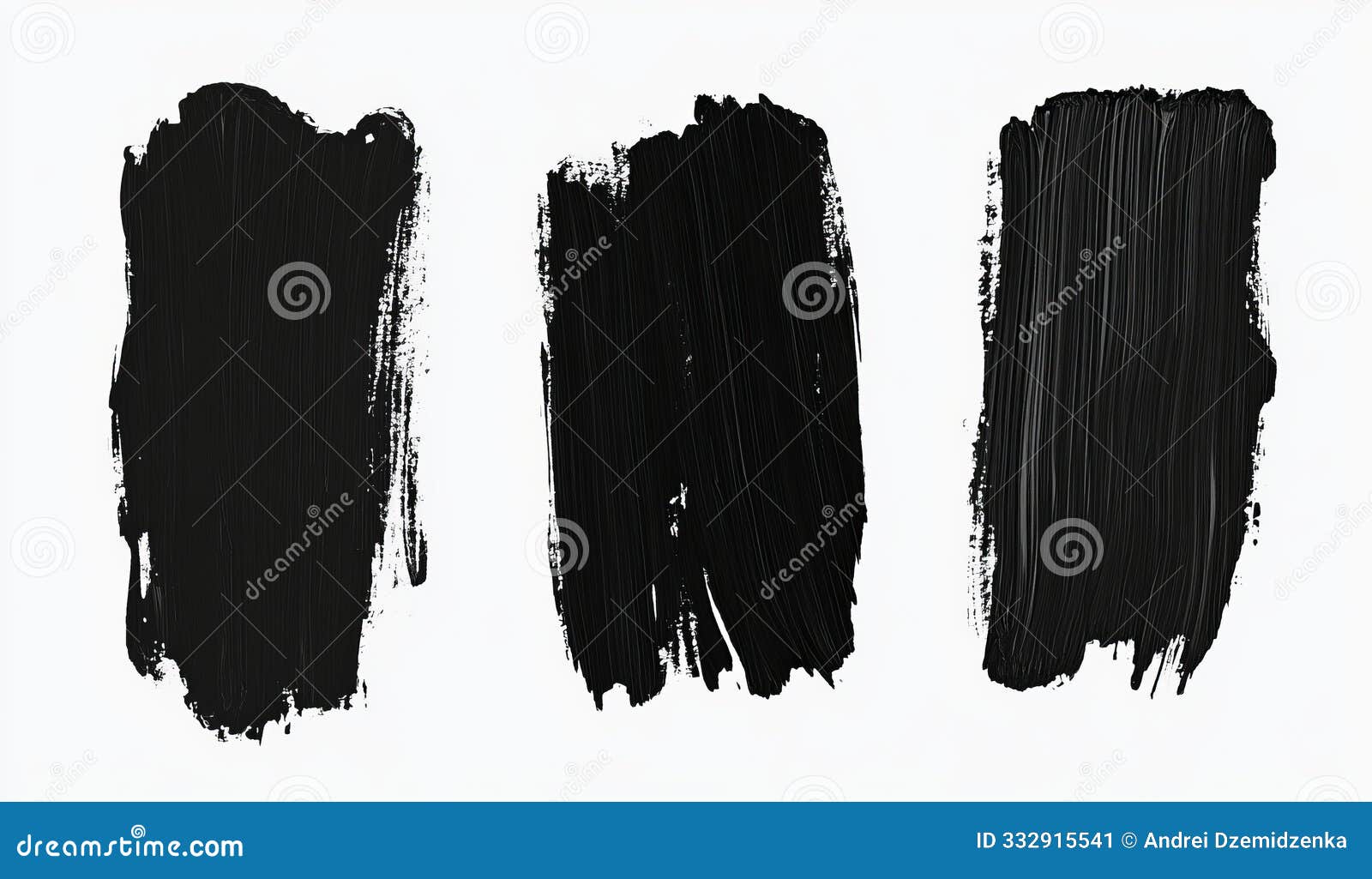 White Background with Isolated Strokes. a Set of Black Marker Paint ...