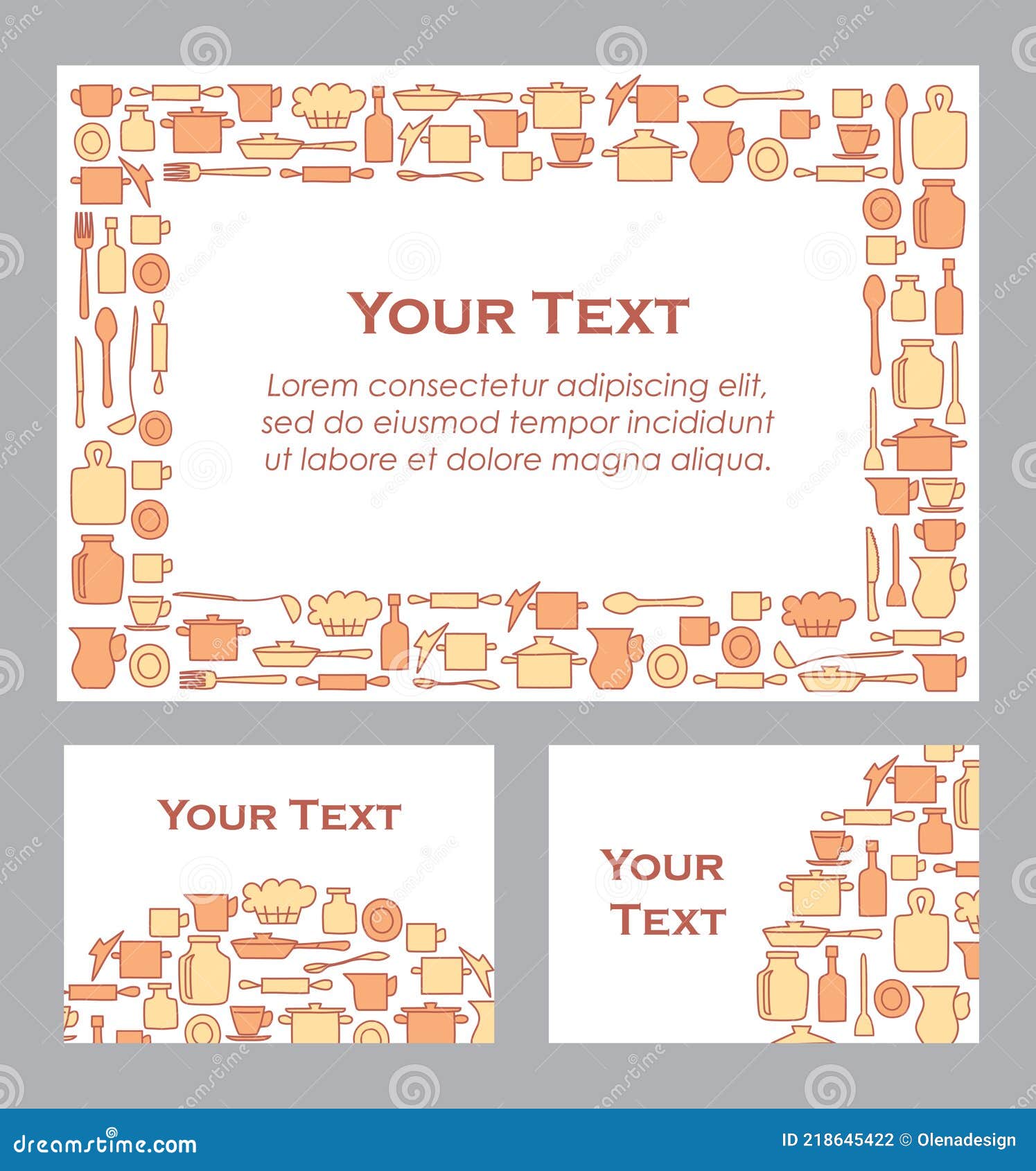 White Background with Kitchenware - Vector Templates for Restaurant ...