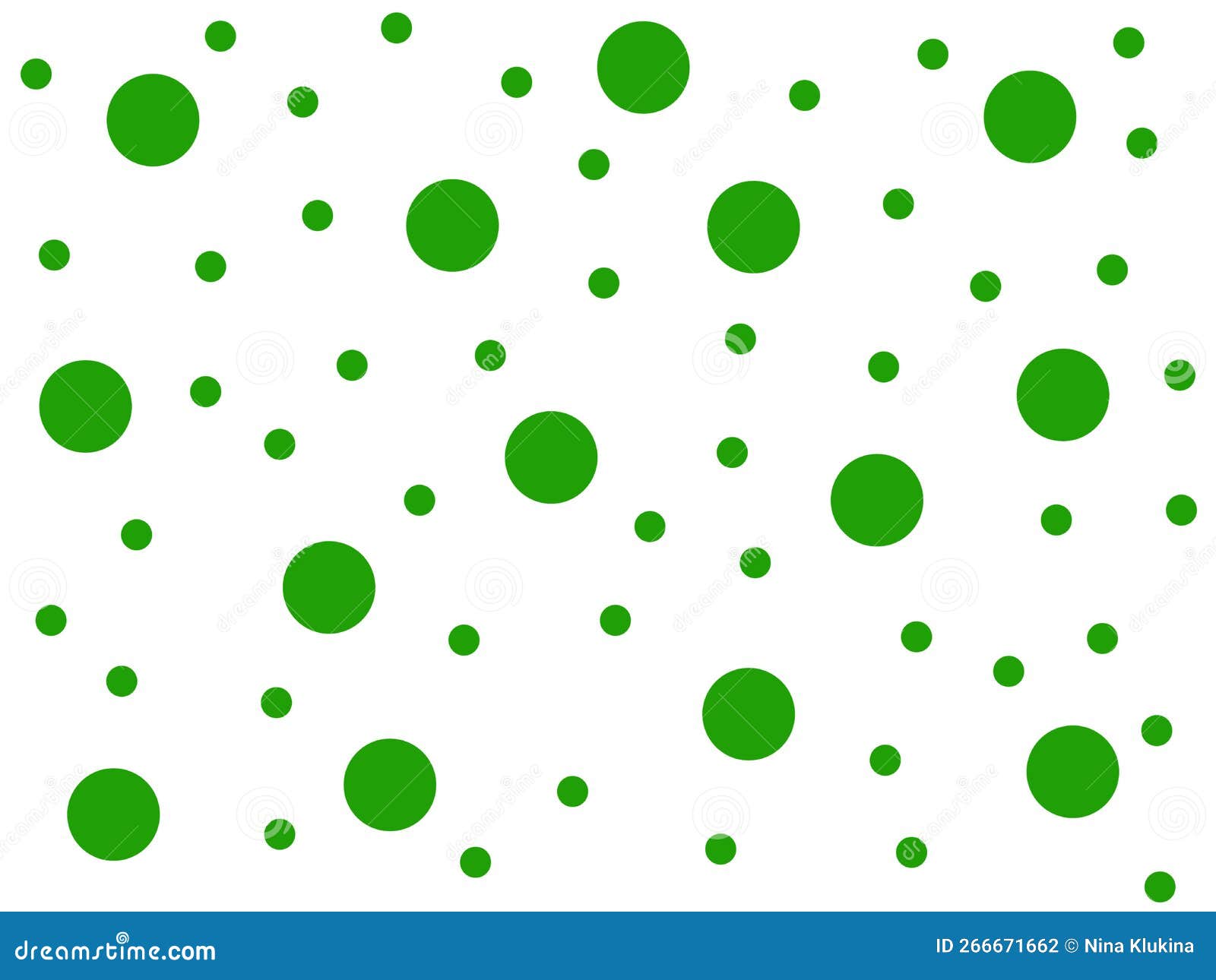 On a White Background, Large and Small Circles of Green Color Stock ...