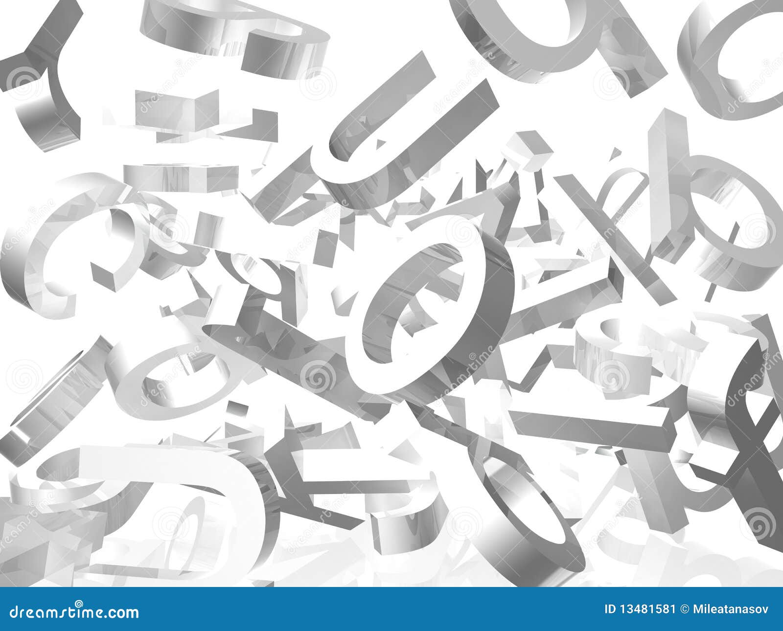 White Background with Letters Stock Illustration - Illustration of font ...