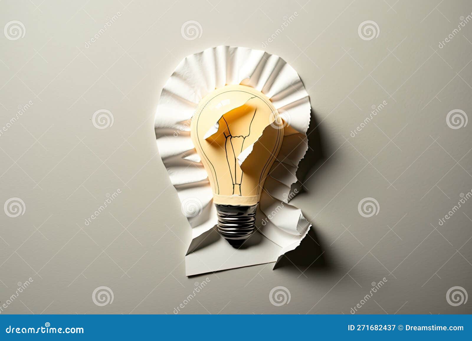 White Background with a Light Bulb Shaped Concept Paper Stock ...