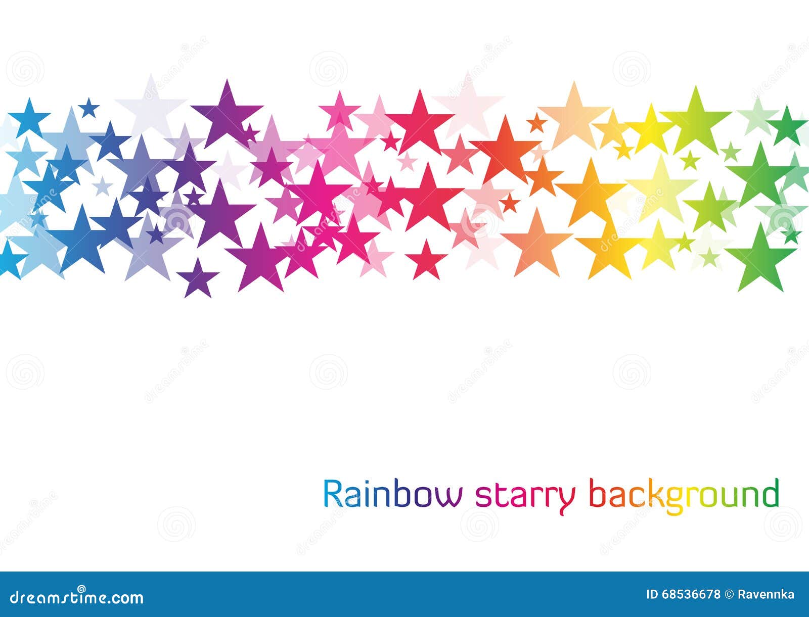 White Background with Line of Stars in Rainbow Colors with Different ...