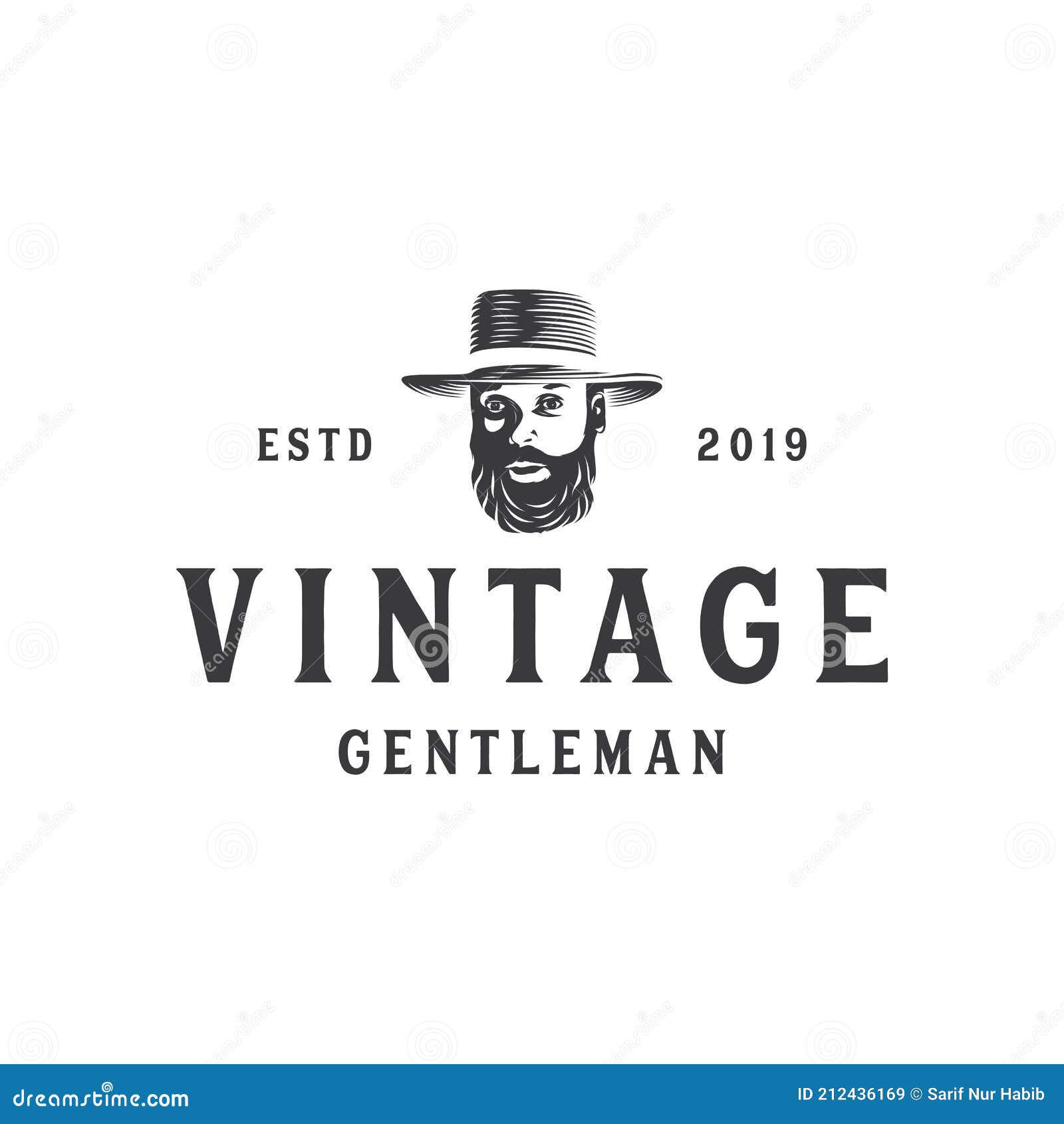 Vintage Man Logo Design Template Stock Vector - Illustration of badge ...