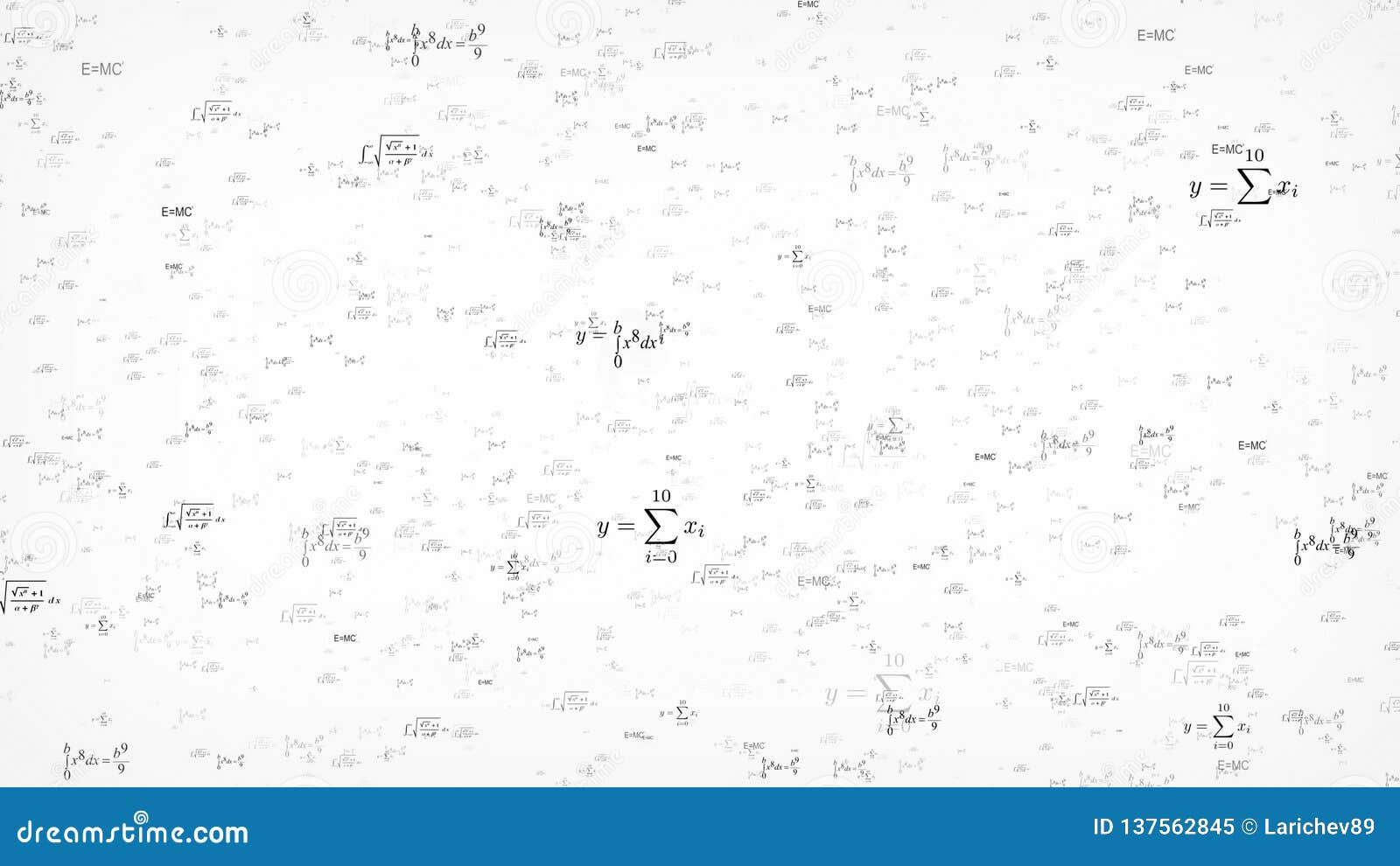 White Background with Math Physics Formulas Stock Illustration ...