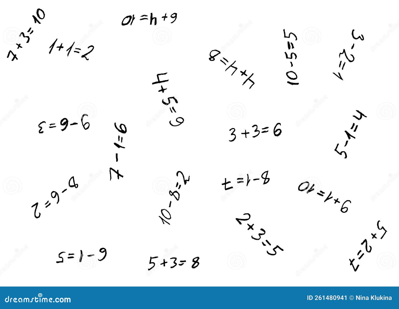 On a White Background, Mathematical Examples in Black Stock ...