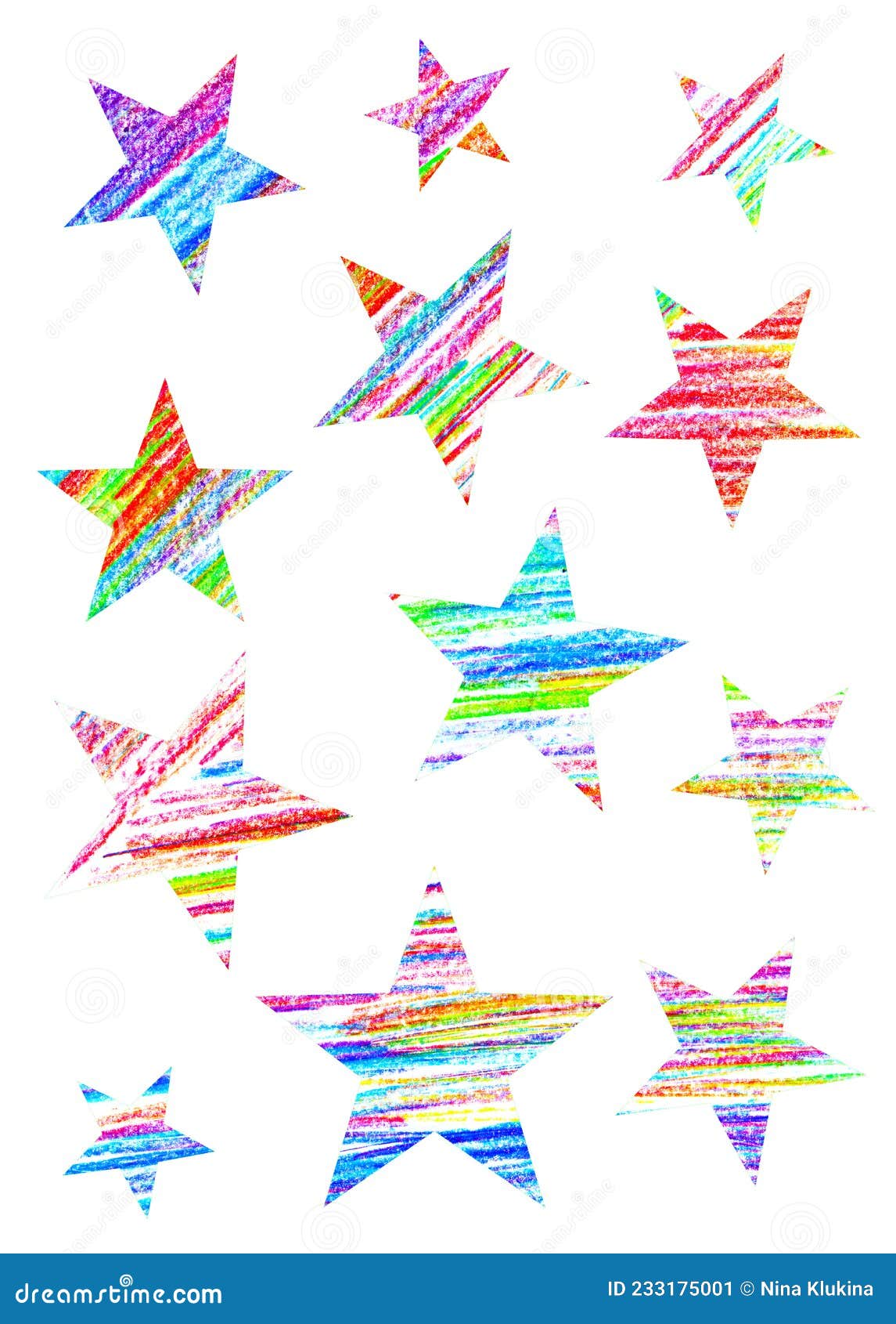 White Background with Multicolored Stars of Different Sizes Stock ...