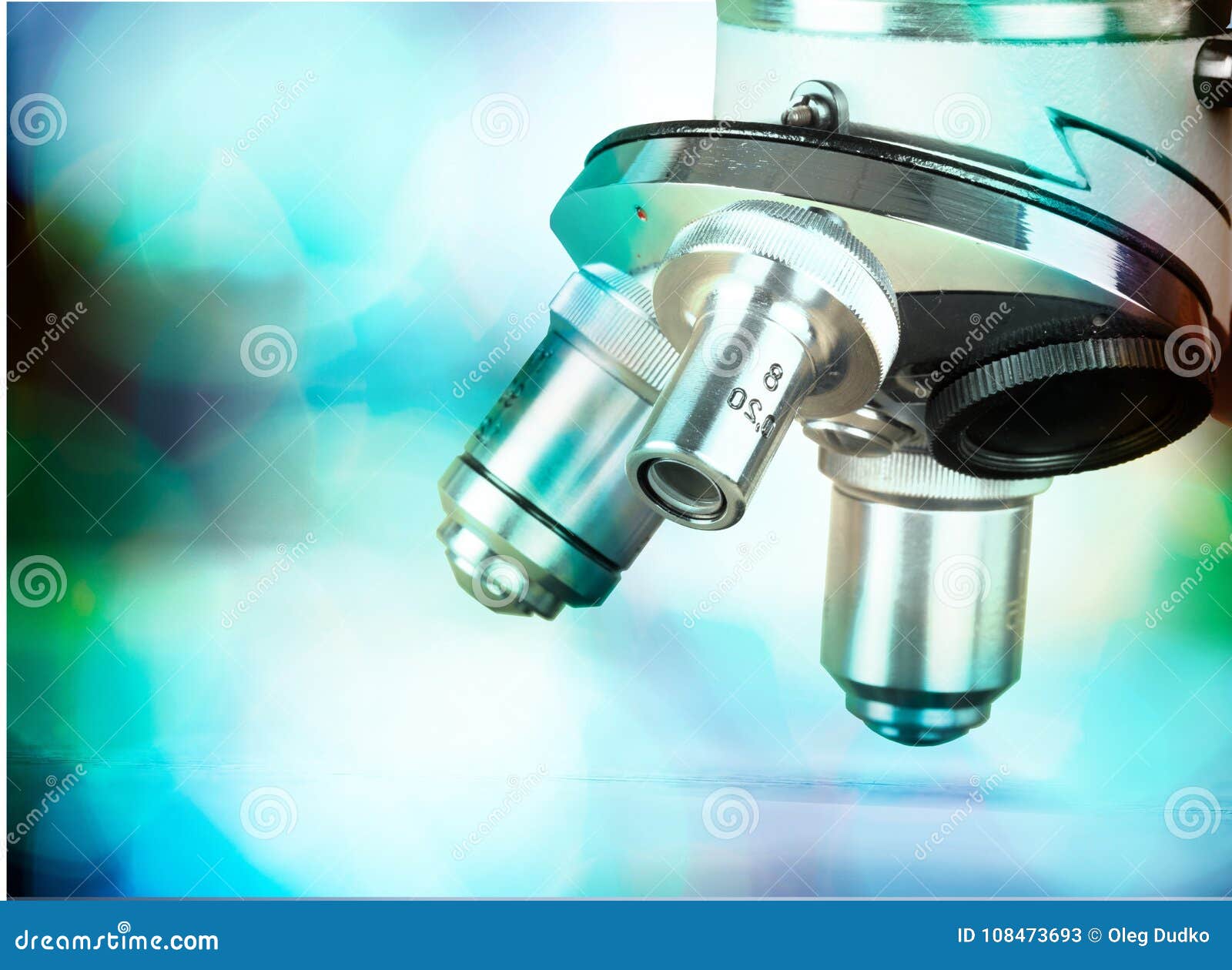 One Medical Microscope Isolated on Background Stock Image - Image of ...