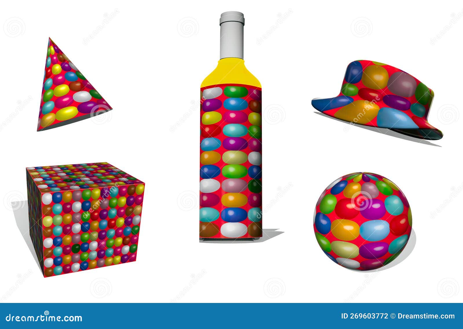 White Background with Symbols Objects for Childrens Party. Stock Photo ...