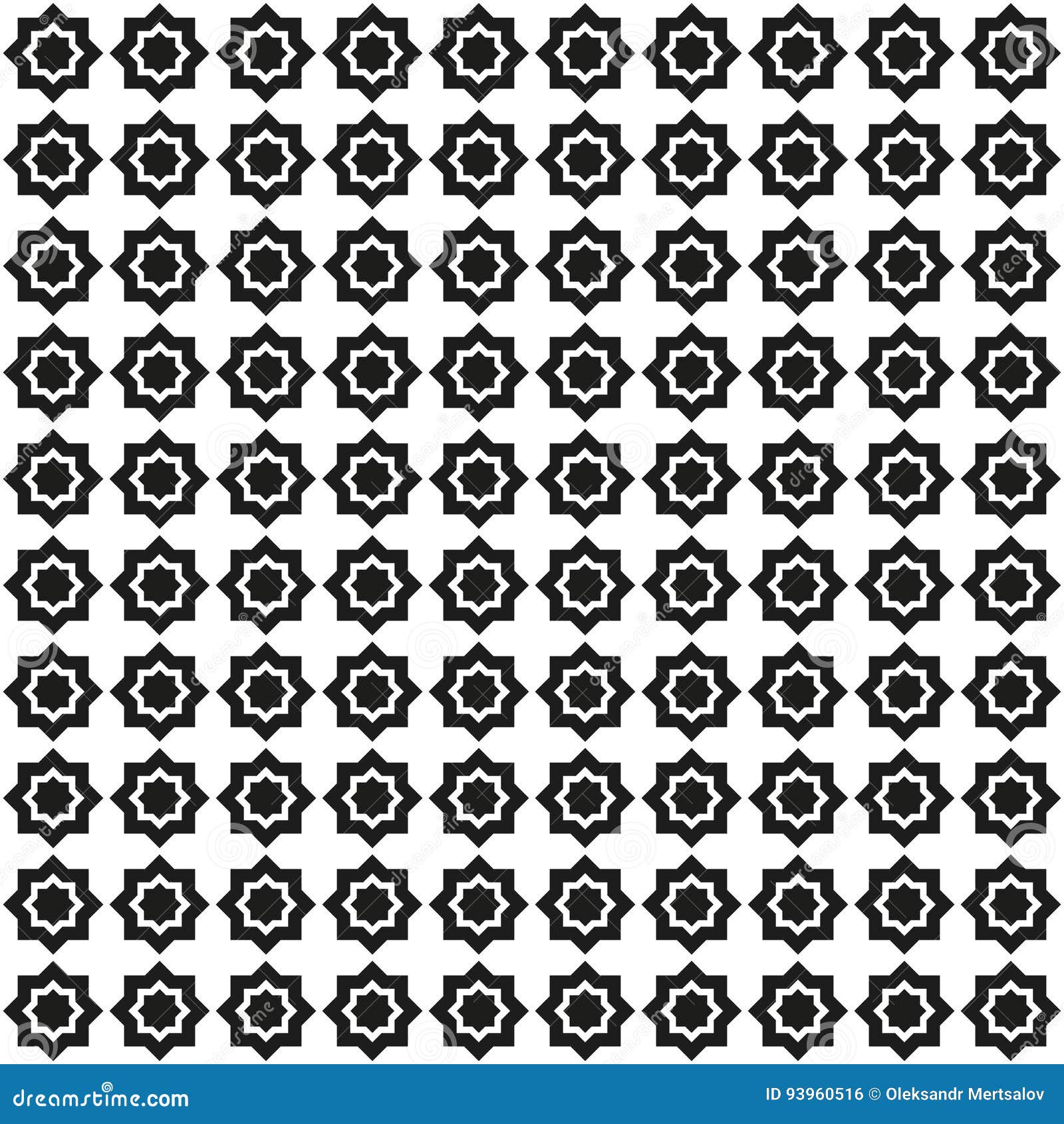 On White Background of an Octagon Seamless Pattern Black and White ...