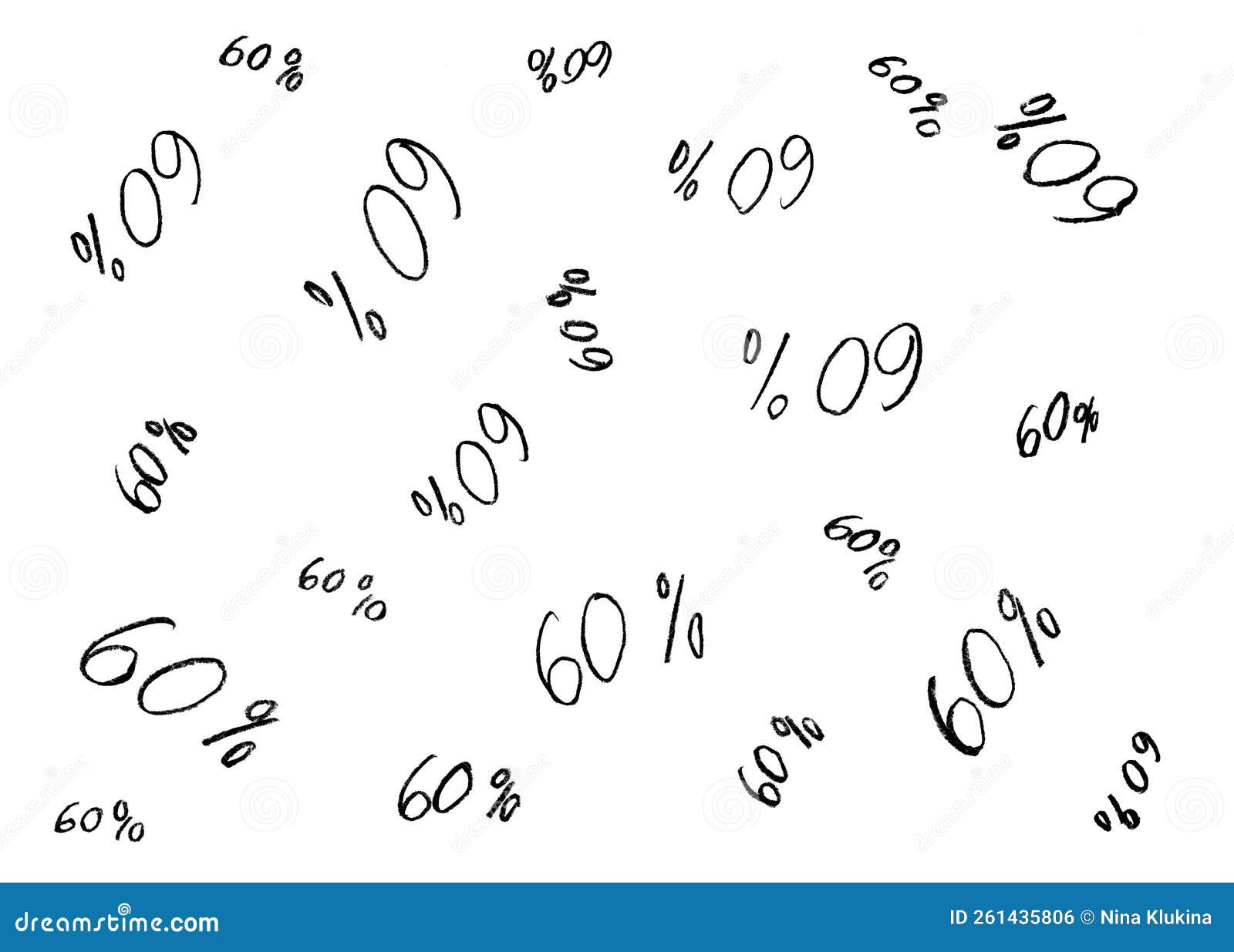 On a White Background, the Outline of Numbers with Percentages is Black ...